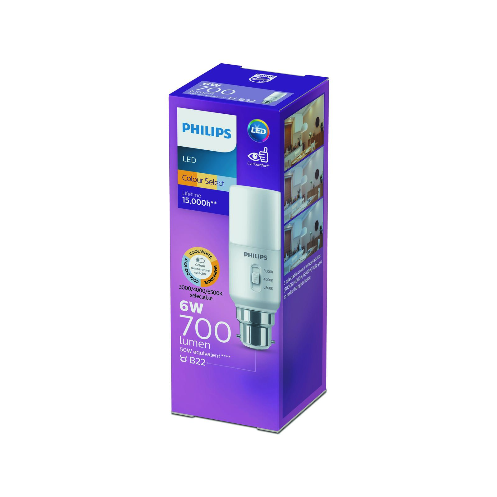 Philips Stick B22 LED 700Lm CW/WW/DL 6W Globe - Bunnings Australia