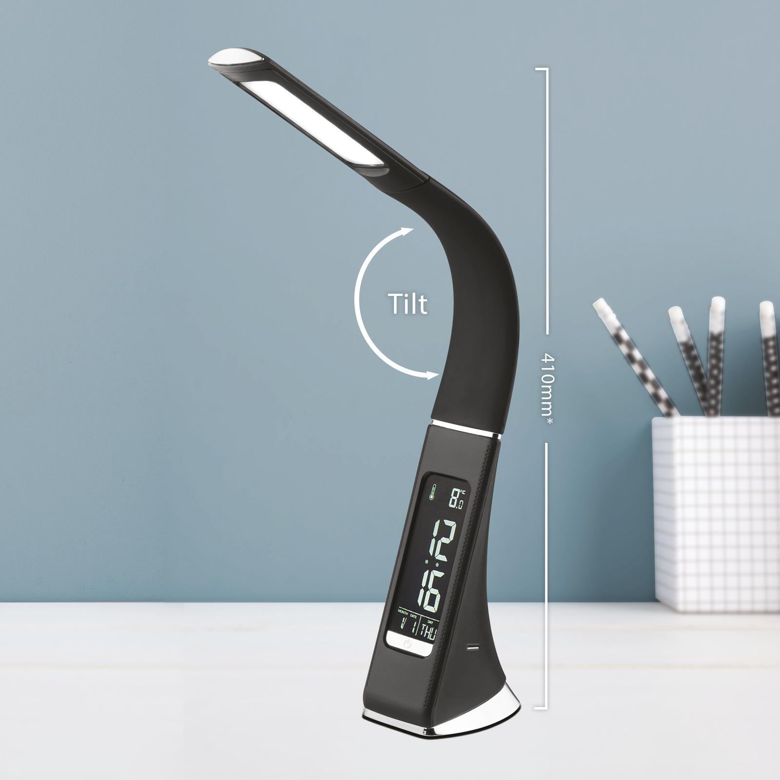 Verve Design Black Angus LED Desk Lamp With USB Charging Port ...