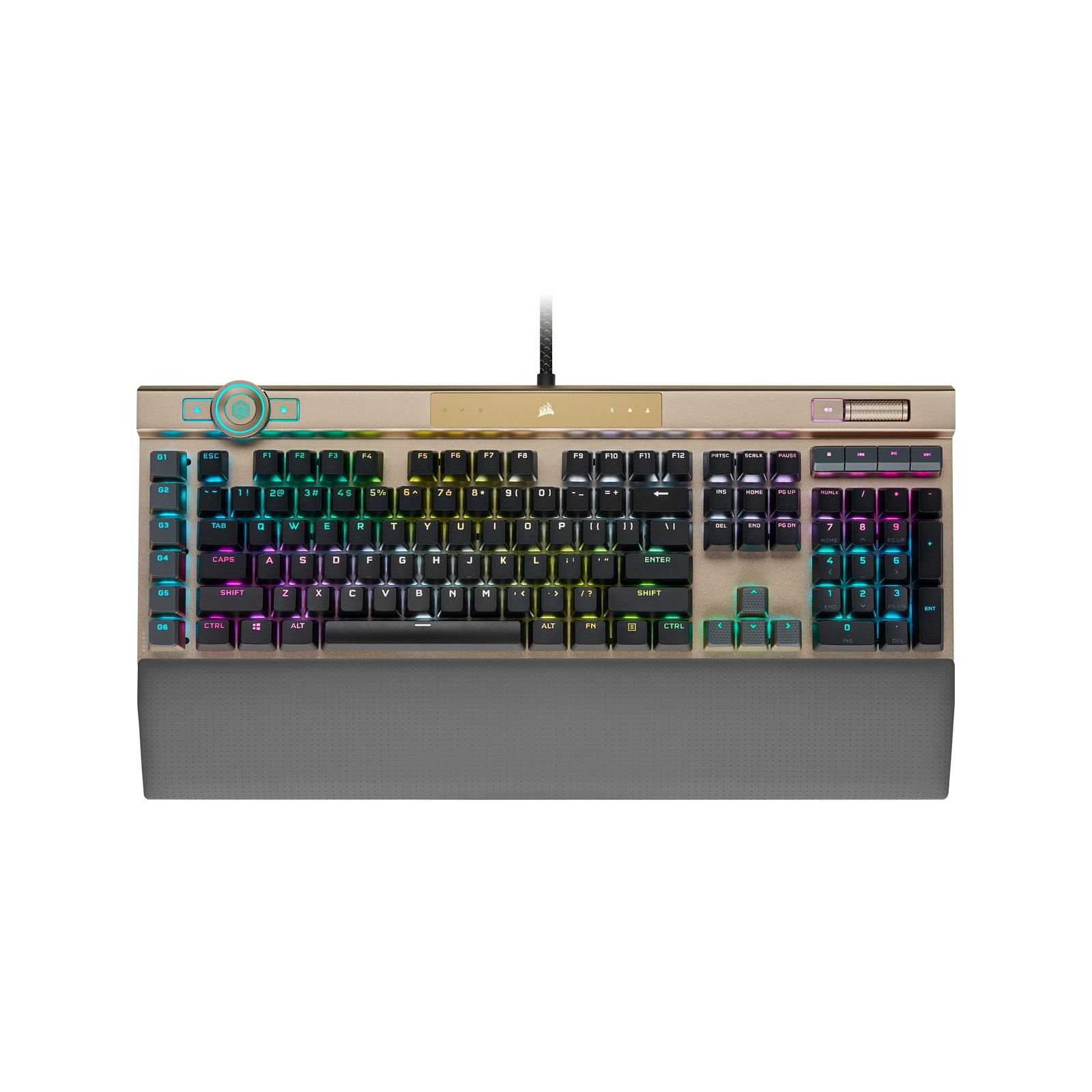 Corsair K100 RGB Optical Mechanical Keyboard - Gold [CH-912A21A-NA ...
