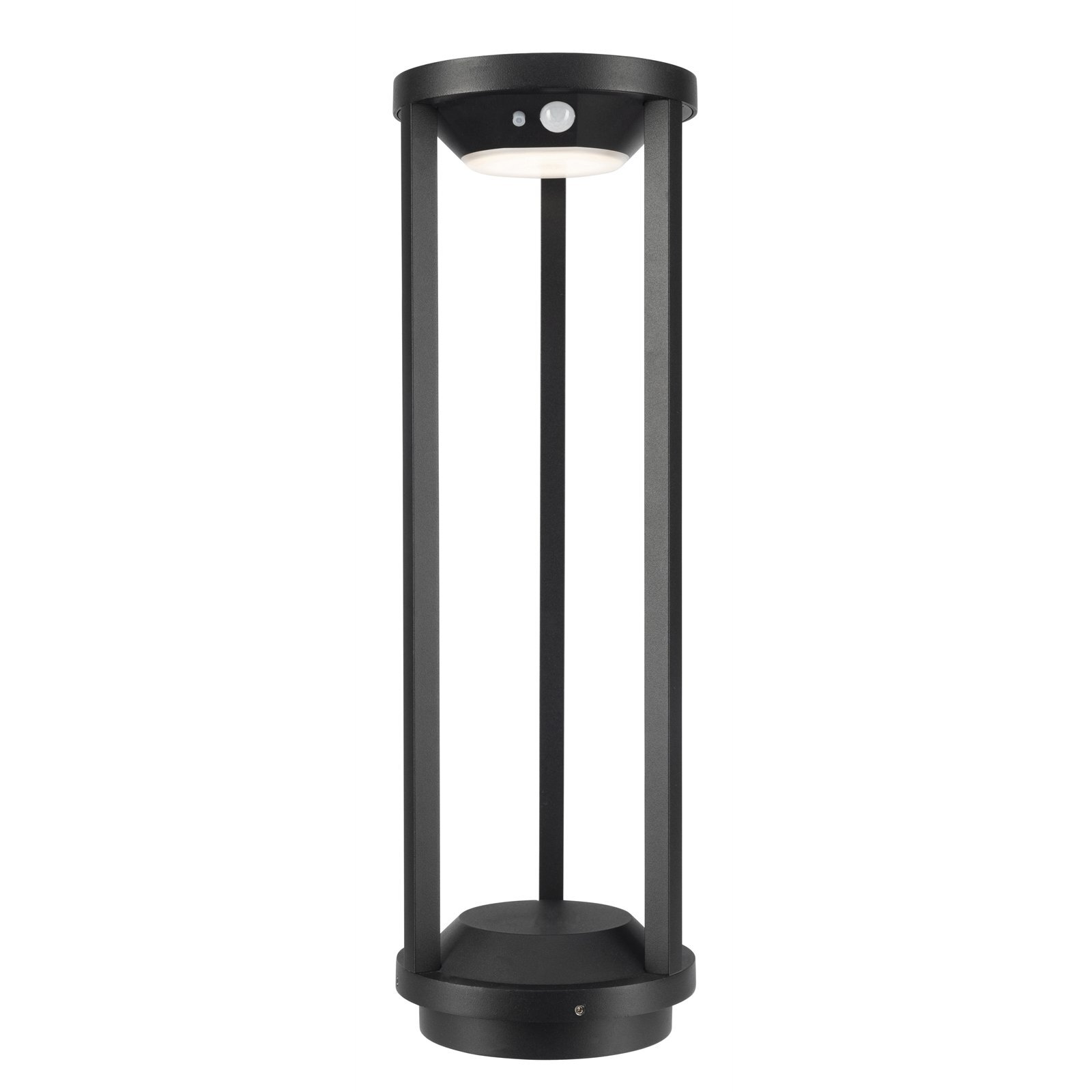 Brilliant Black Victor Exterior Solar Bollard Light With Sensor ...