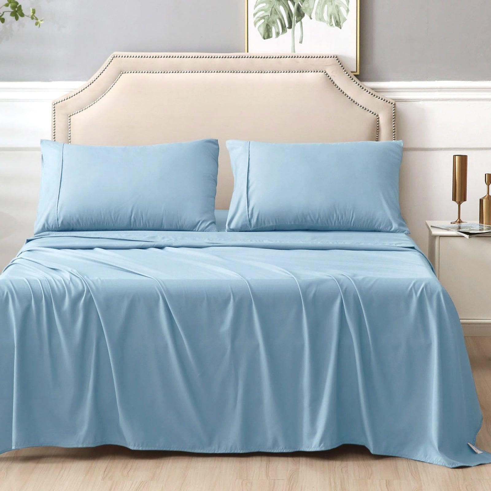 Premium Healthy 225TC Cotton Percale Cooling Sheet Set |Double - Sky ...