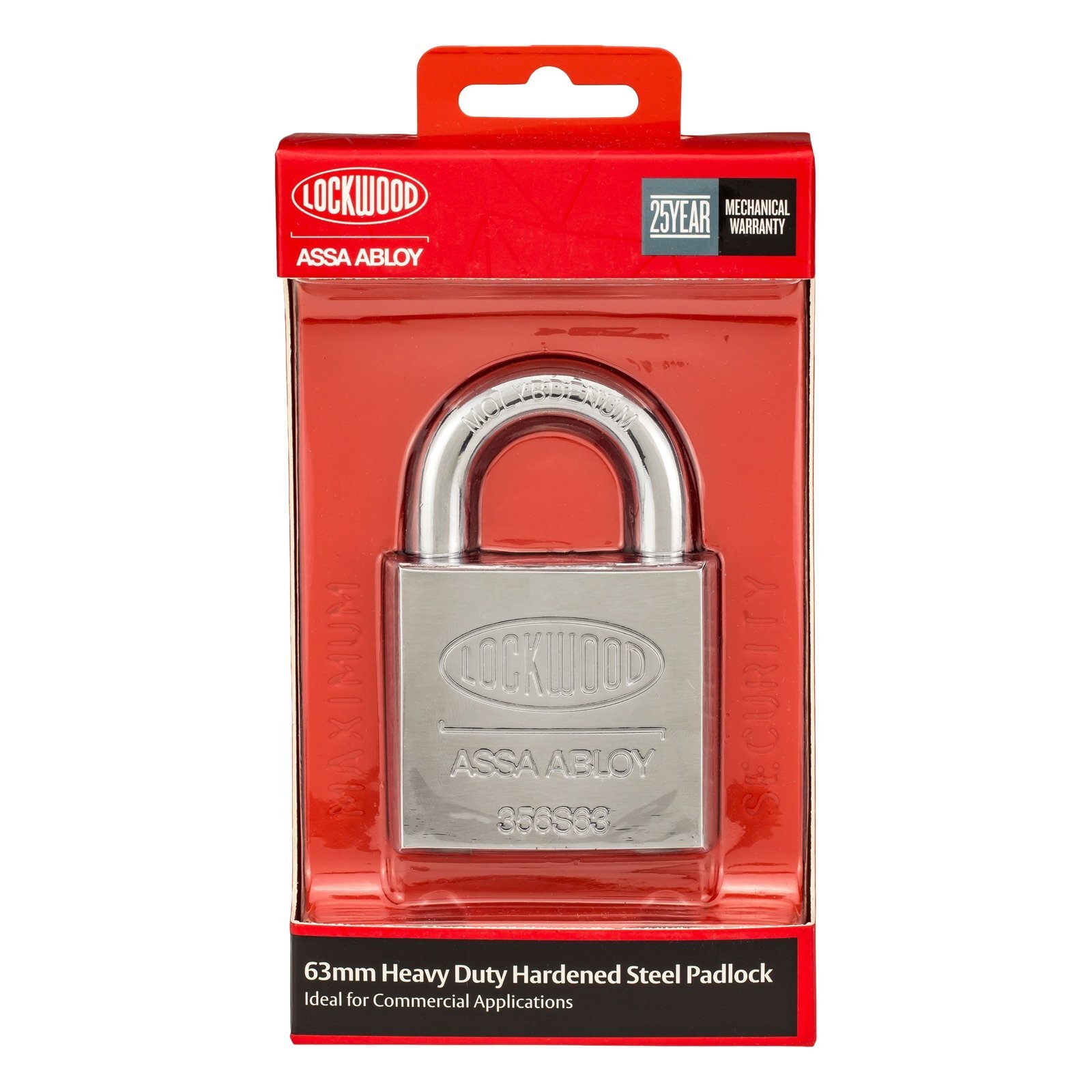 Lockwood 63mm Heavy Duty Hardened Steel Padlock - Bunnings Australia