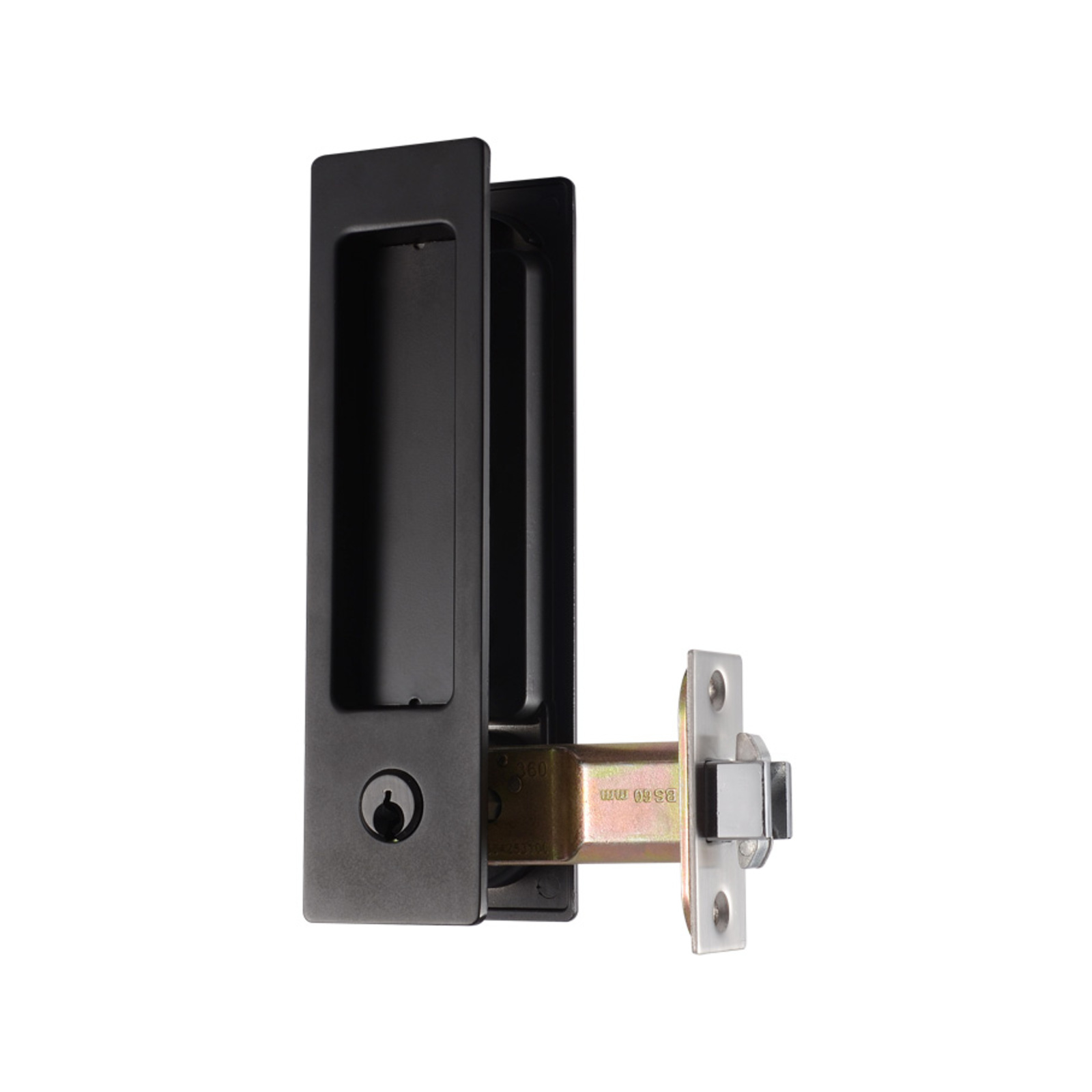 Delf Trade Matt Black Rectangular Cavity Sliding Door Lock - Bunnings ...