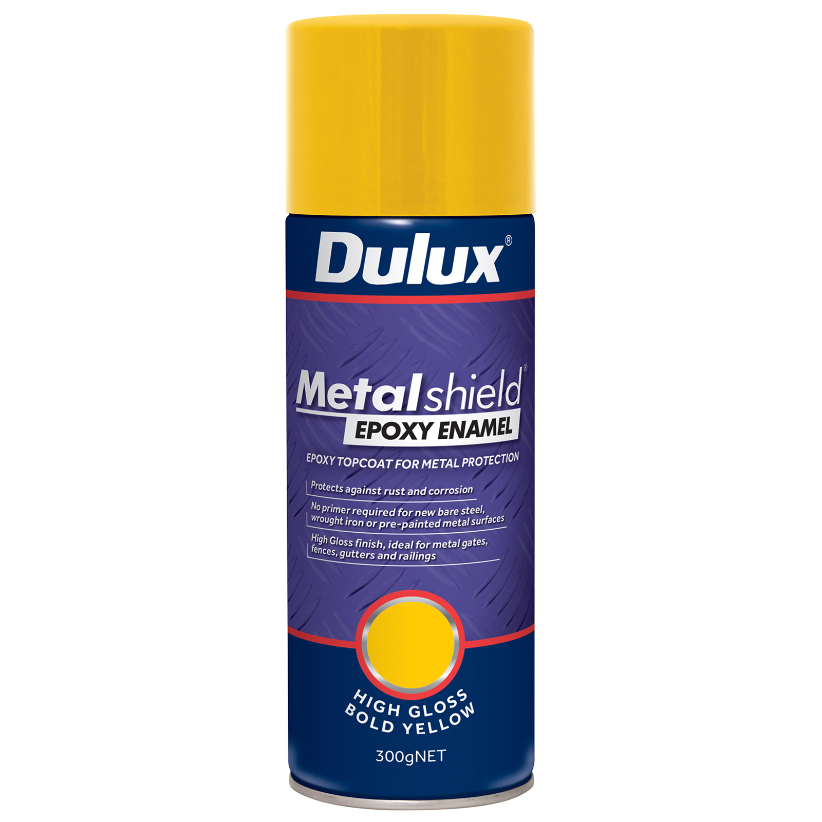 Dulux 300g Metalshield Epoxy Enamel Gloss Spray Paint Bold Yellow ...