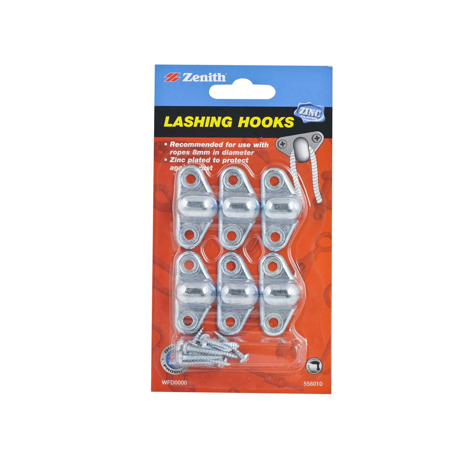 Zenith 8mm Zinc Plated Lashing Hooks - 6 Pack - Bunnings Australia