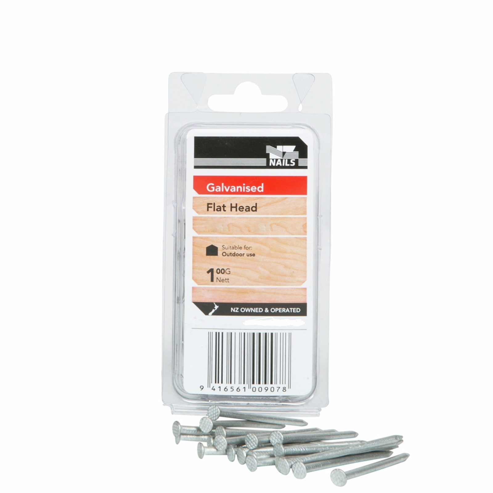NZ Nails 75 x 3.15mm 100g Galvanised Flat Head Nail - Bunnings New Zealand
