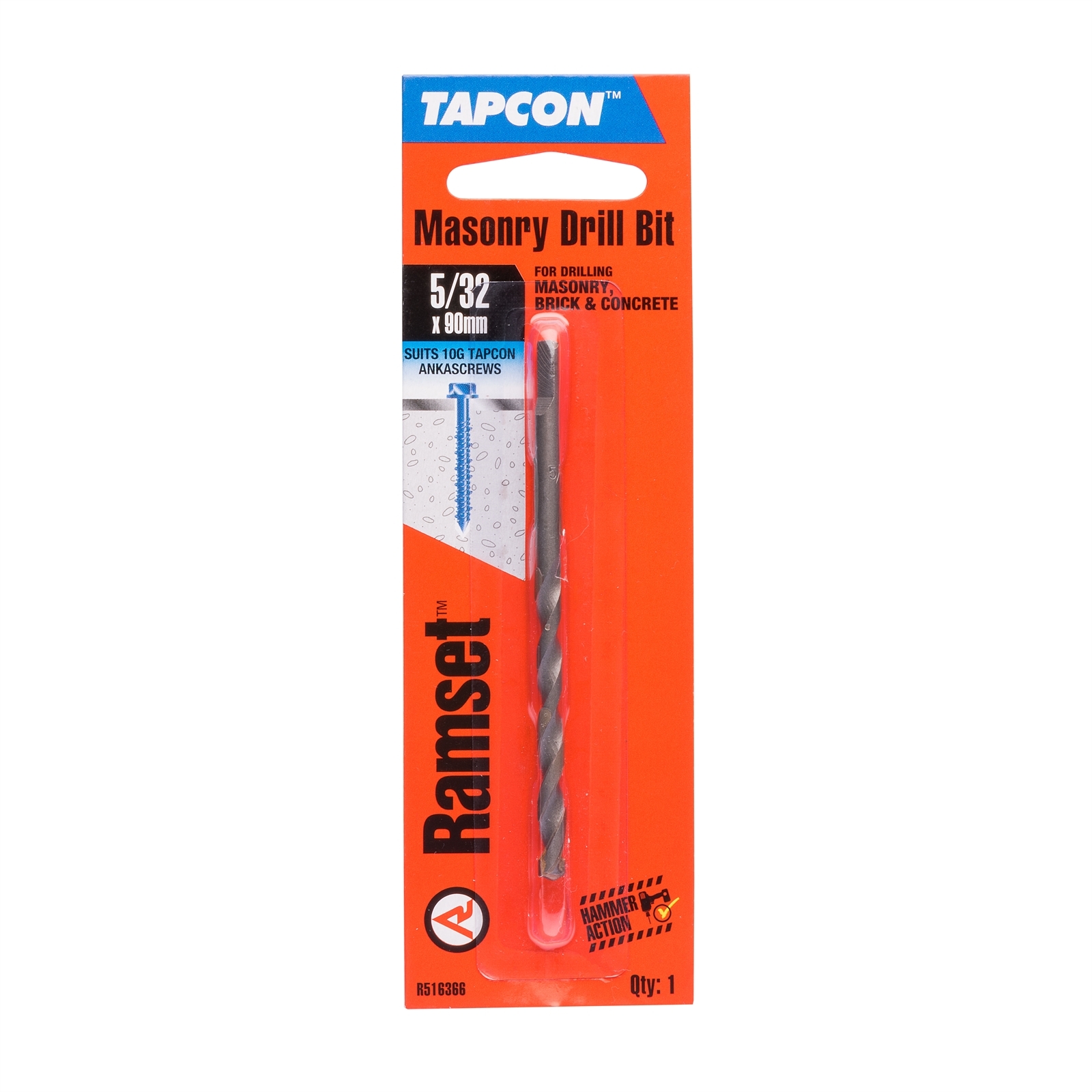 Ramset 5/32 Tapcon Masonry Drill Bit - 1 Pack - Bunnings Australia