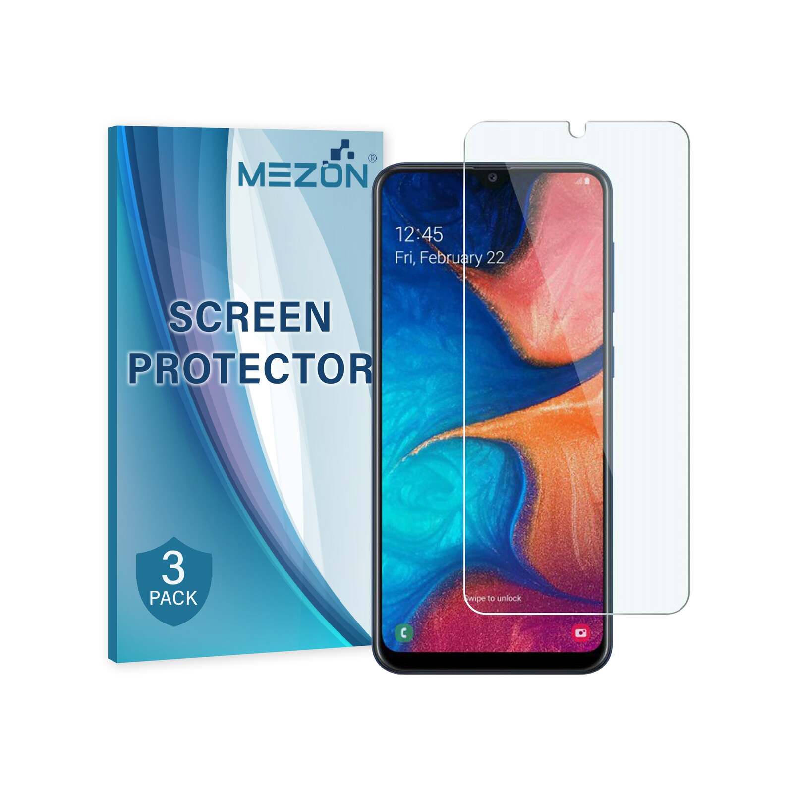 3 Pack MEZON Samsung Galaxy A30 Ultra Clear Film Screen Protectors ...
