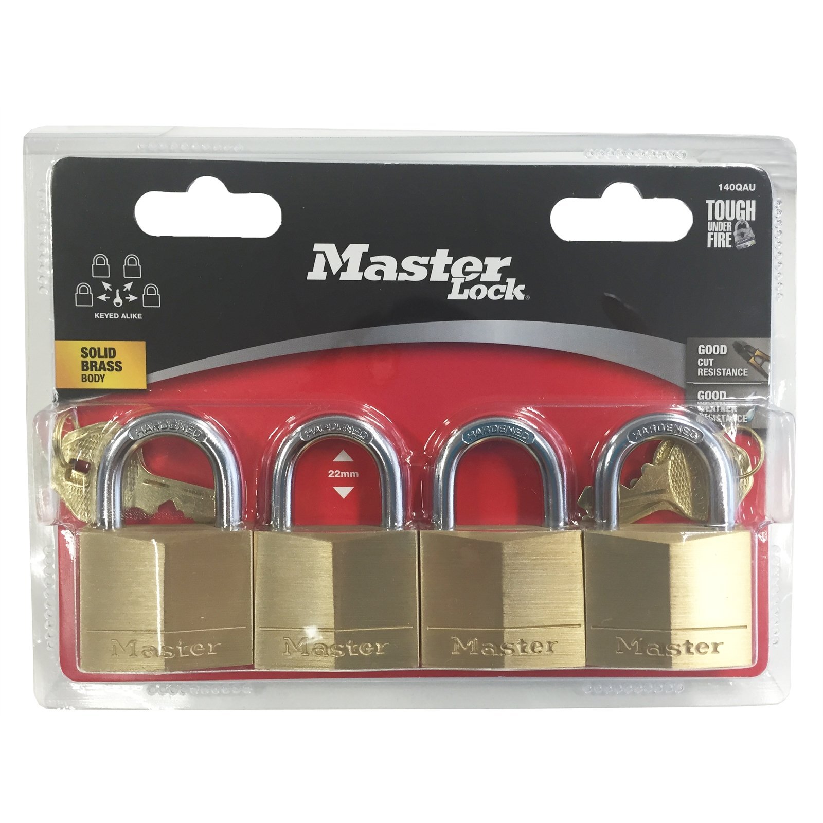 Master Lock 40mm Solid Brass Diamond Padlock - 4 Pack - Bunnings New ...