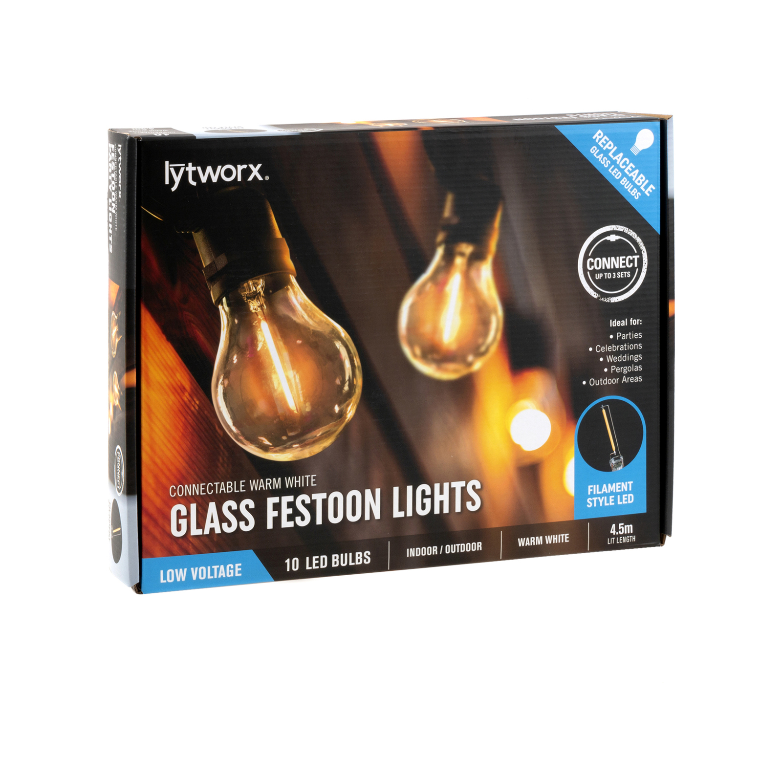 Lytworx 10 Warm White LED Connectable Party Lights - Bunnings Australia