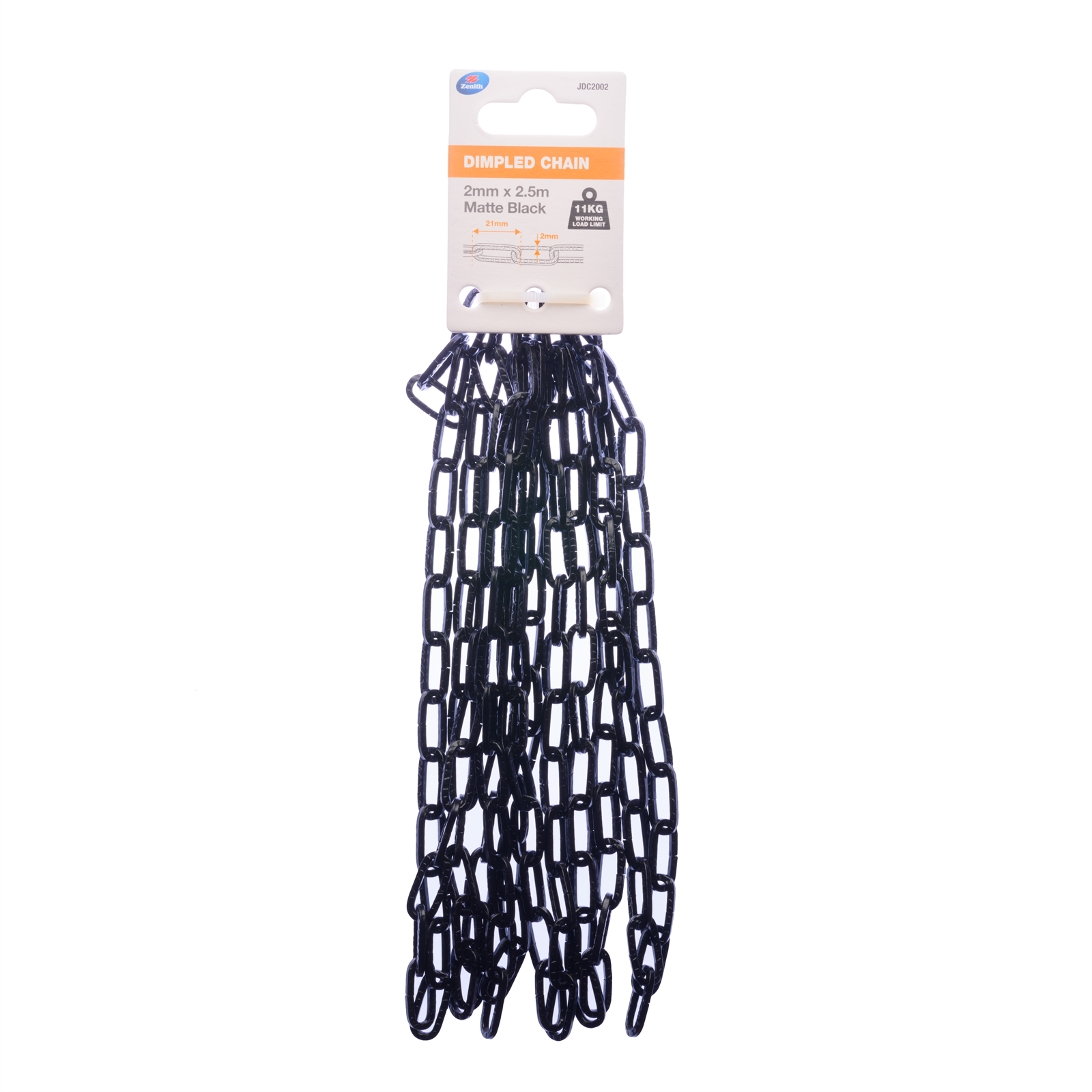 Zenith 2mm x 2.5m Matte Black Dimpled Chain - Bunnings Australia