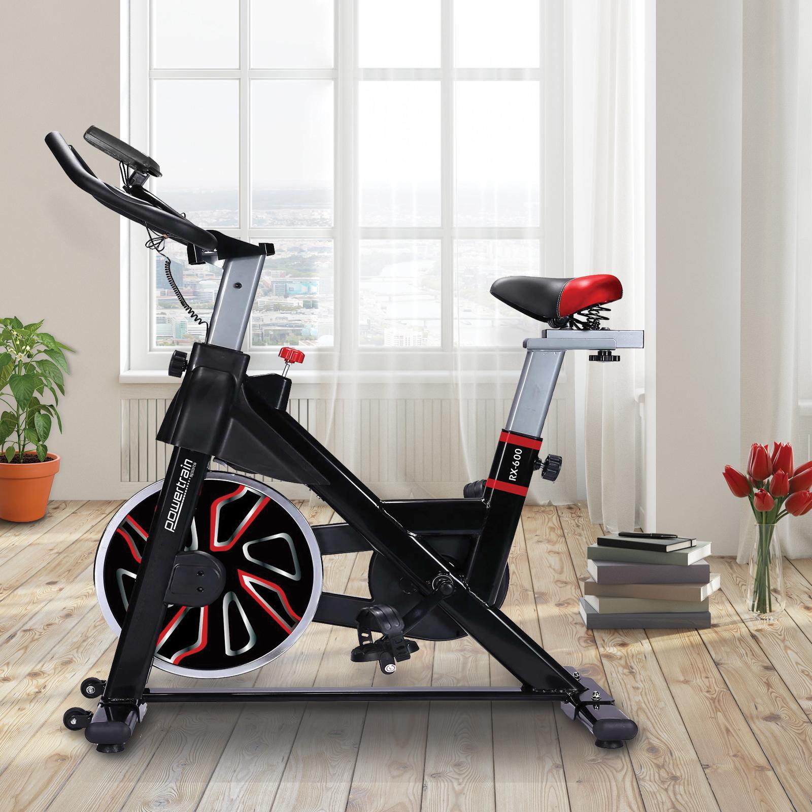 PowerTrain RX-600 Exercise Spin Bike Cardio Cycle - Red - Bunnings ...