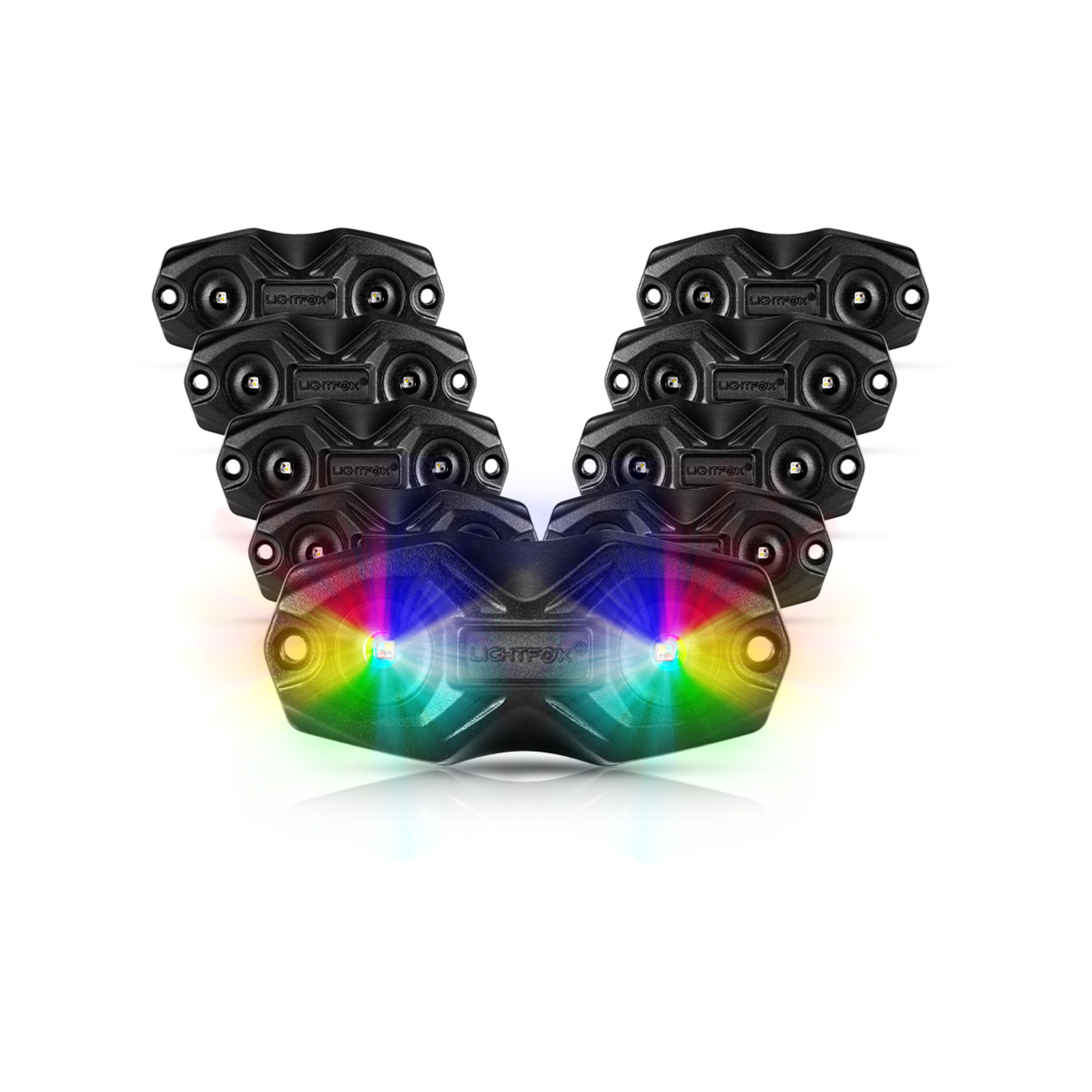 LIGHTFOX RGBW LED Rock Lights - 8 Pack - Bunnings Australia