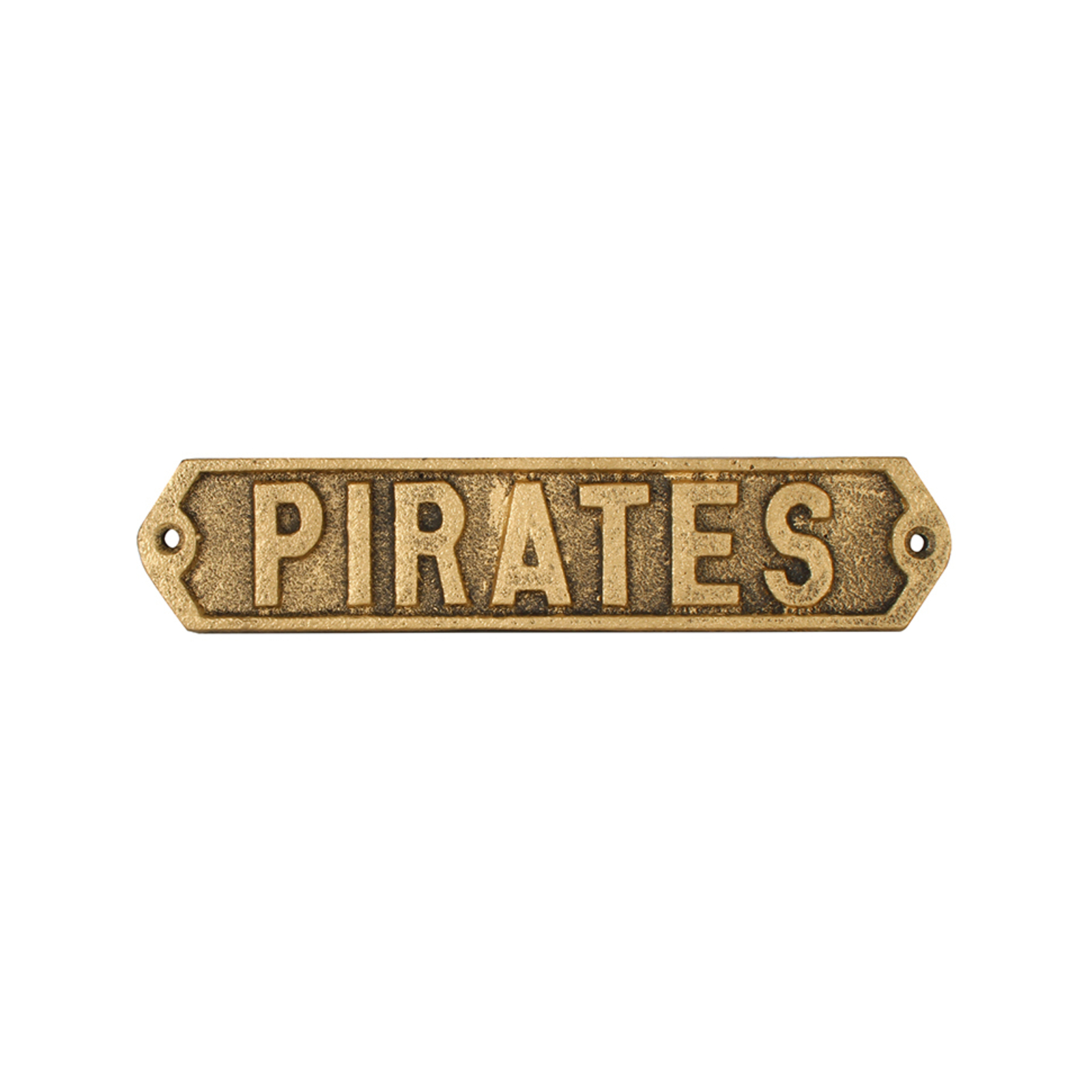 Maine & Crawford Wafi 20x4cm Cast Iron Pirates Plaque - Gold - Bunnings ...