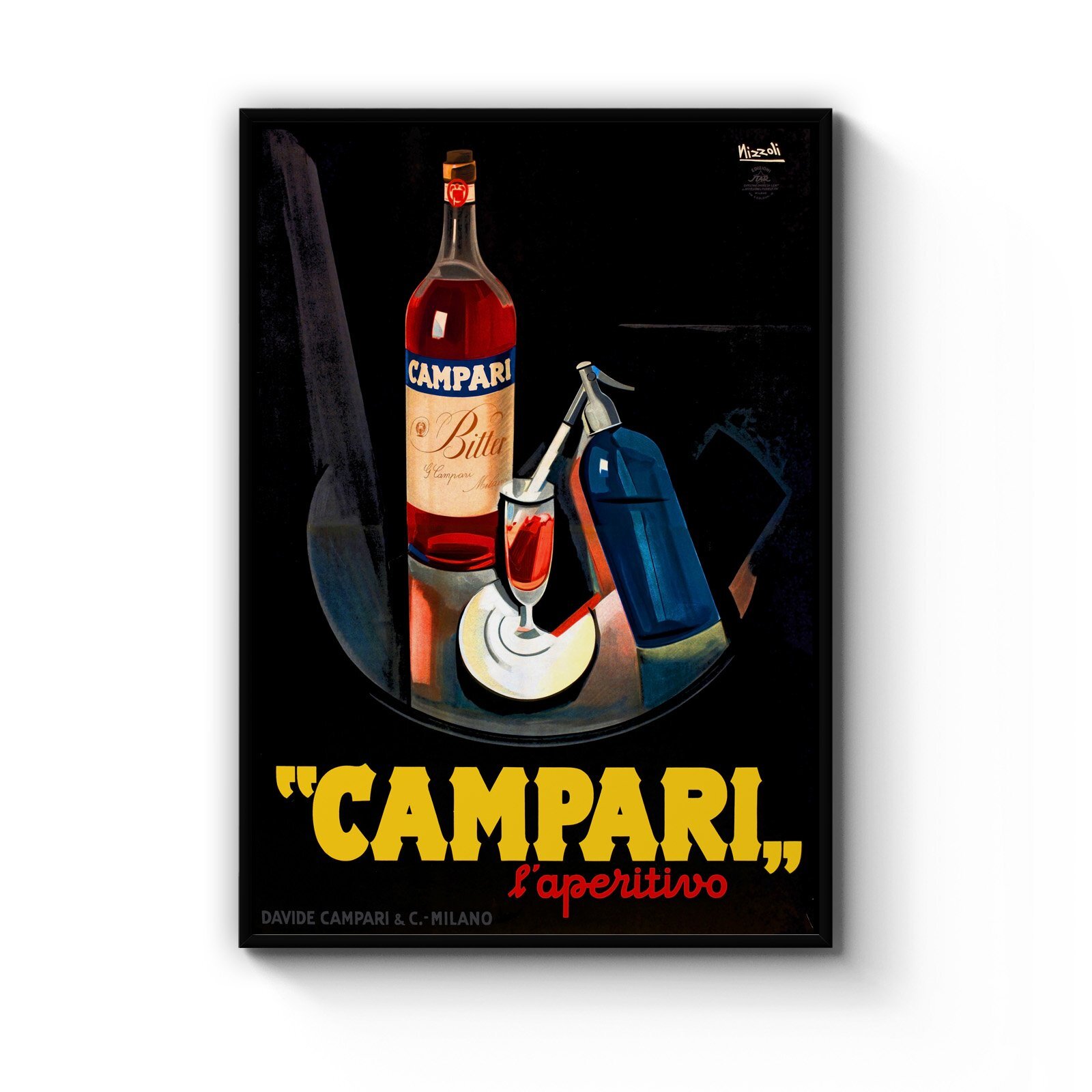Vintage Campari Advert Italian Restaurent Wall Art - Bunnings Australia