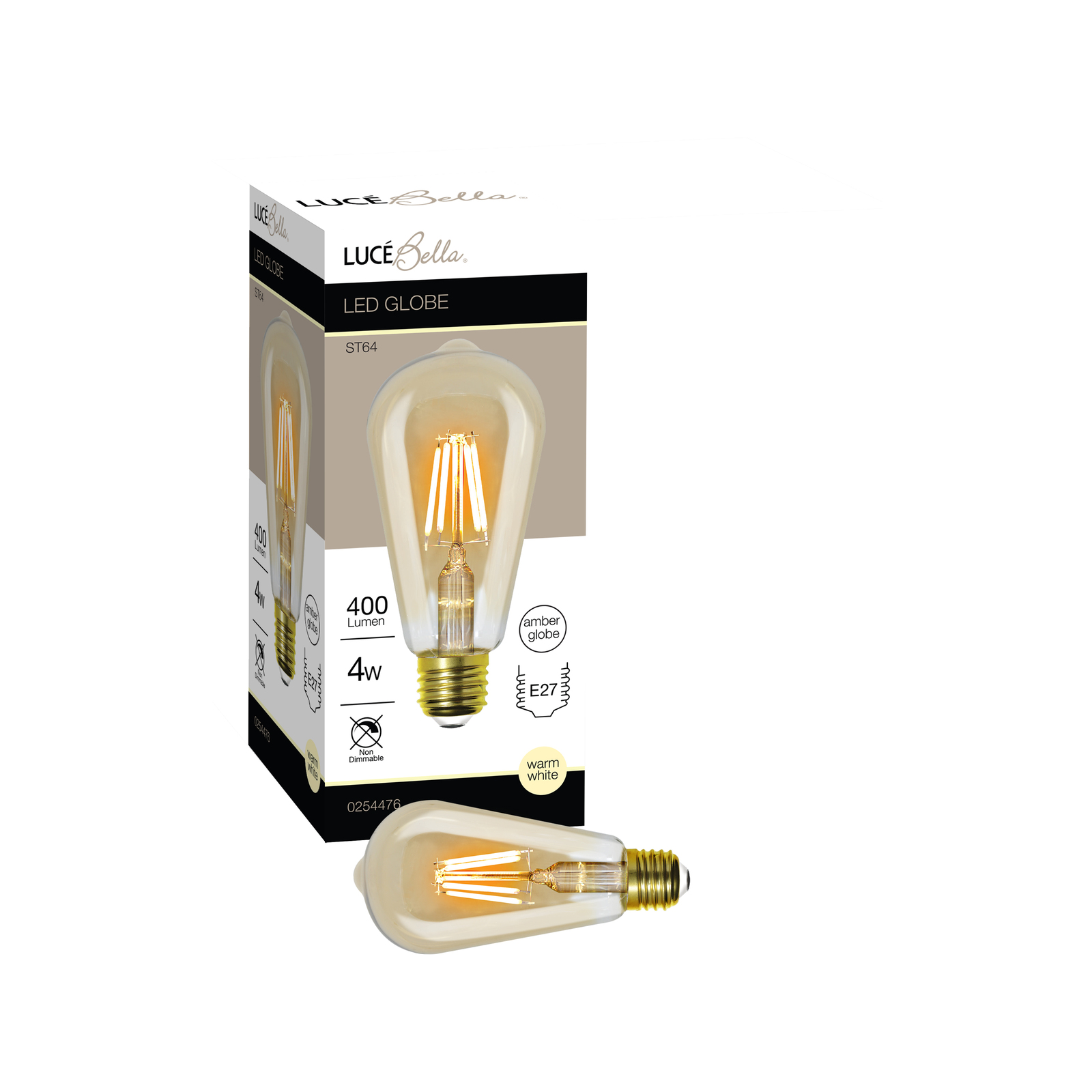 Luce Bella ST64 E27 LED 400lm Amber Warm White 4W Globe - Bunnings ...