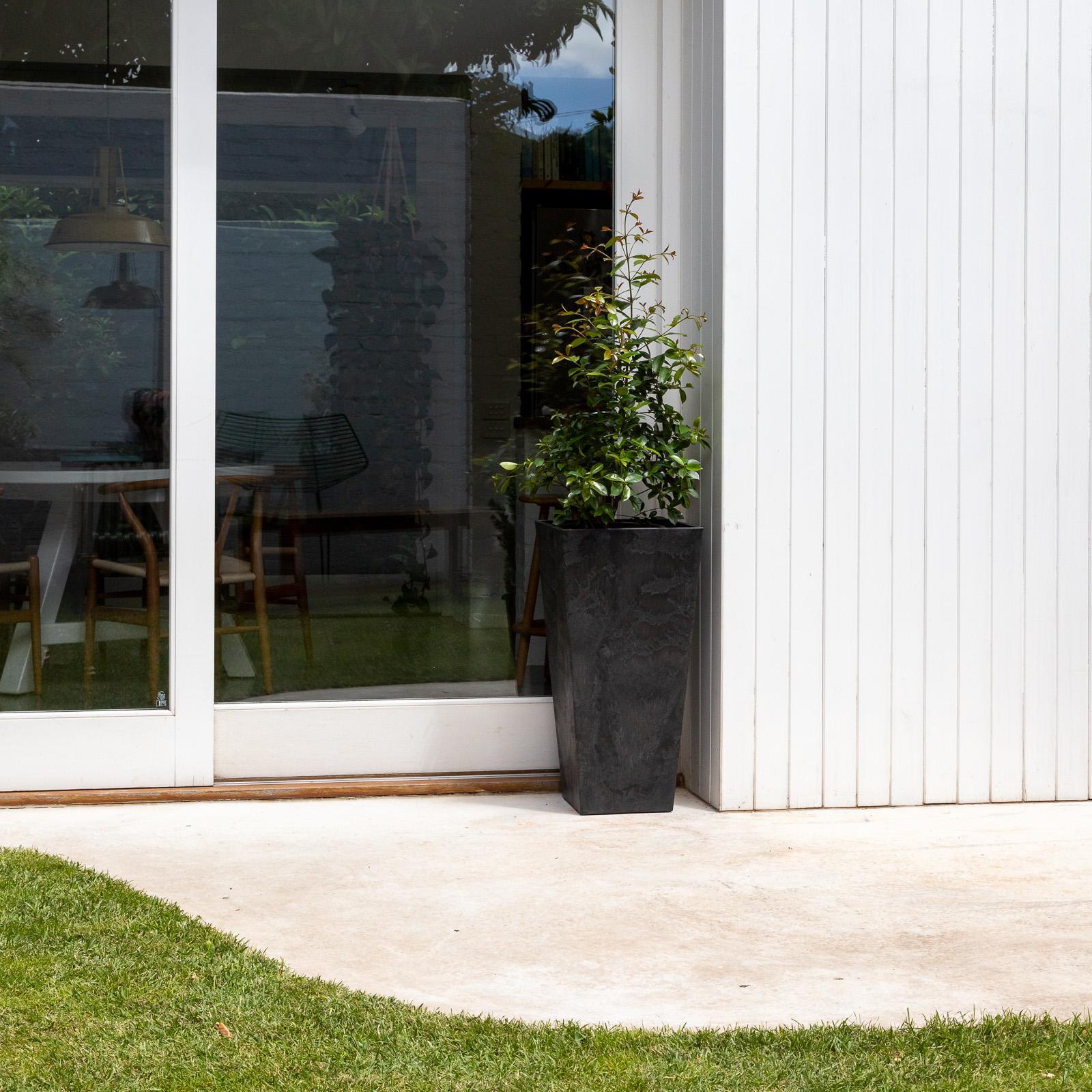 Tuscan Path 70cm Black Stone Art Ella Vase Pot - Bunnings Australia