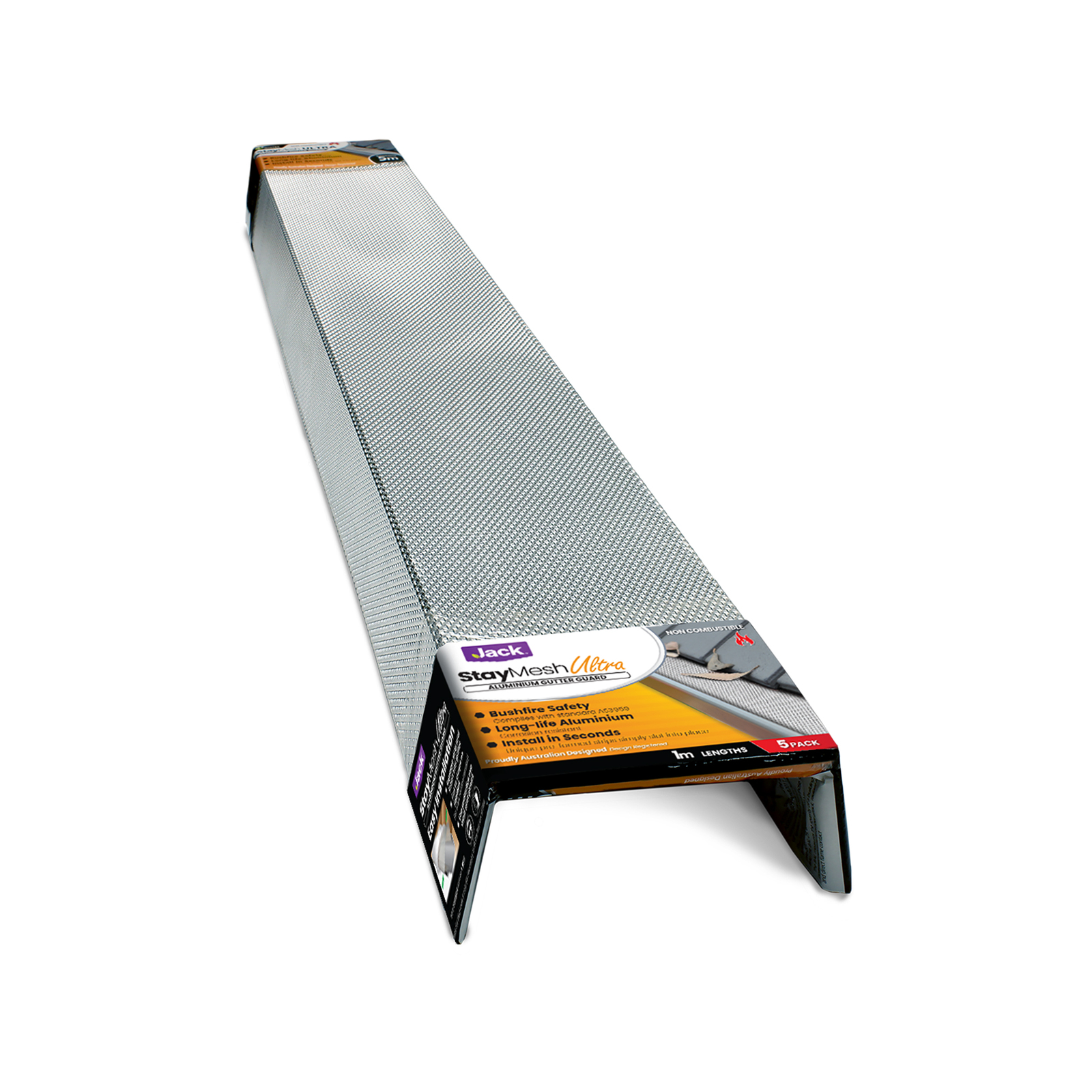 Jack 1m Aluminium StayMesh Ultra Gutter Guard - 5 Pack - Bunnings Australia