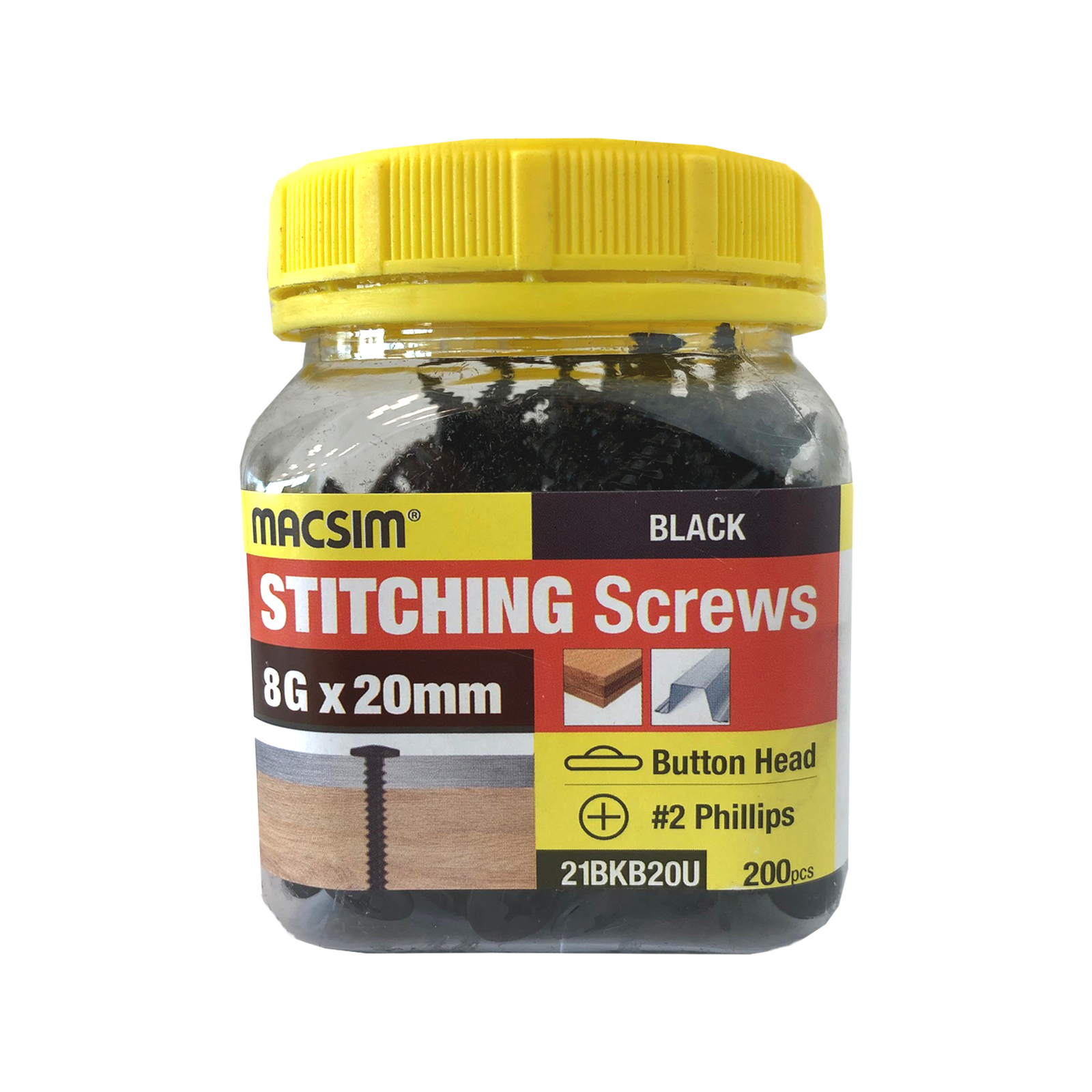Macsim 8G x20mm Black Stitching Screws - 200 Pack - Bunnings New Zealand