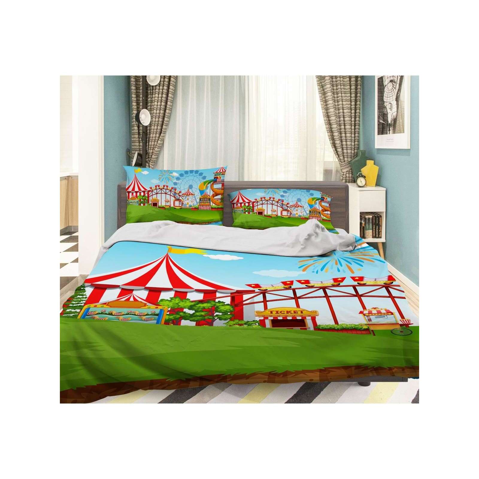 3D Cartoon Amusement Park 015 Bed Pillowcases Quilt King Size ...