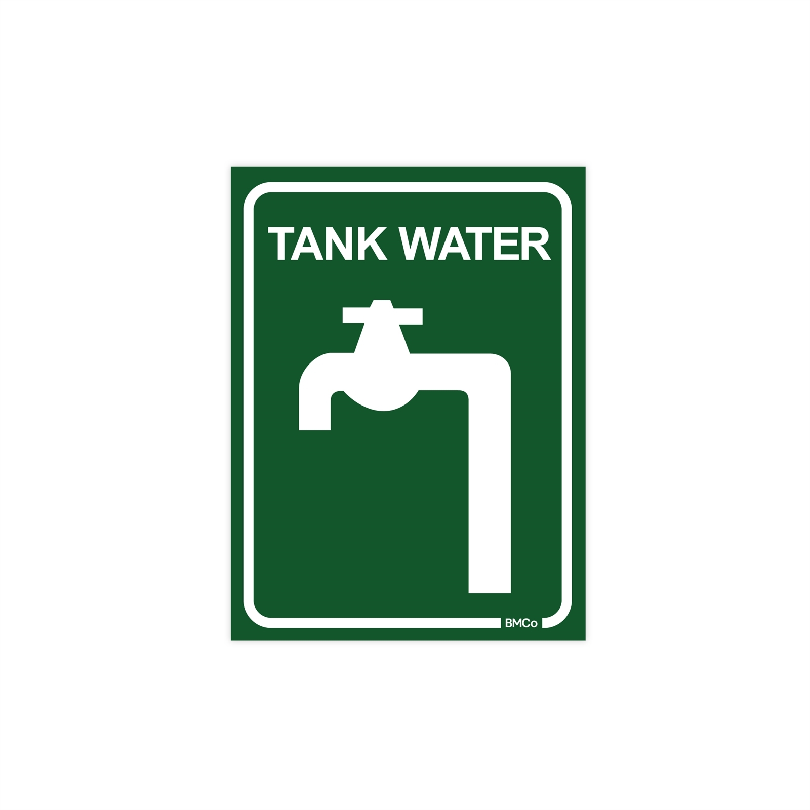 Rain Harvesting 100 x 75mm Green/White Metal Tank Rainwater Sign ...