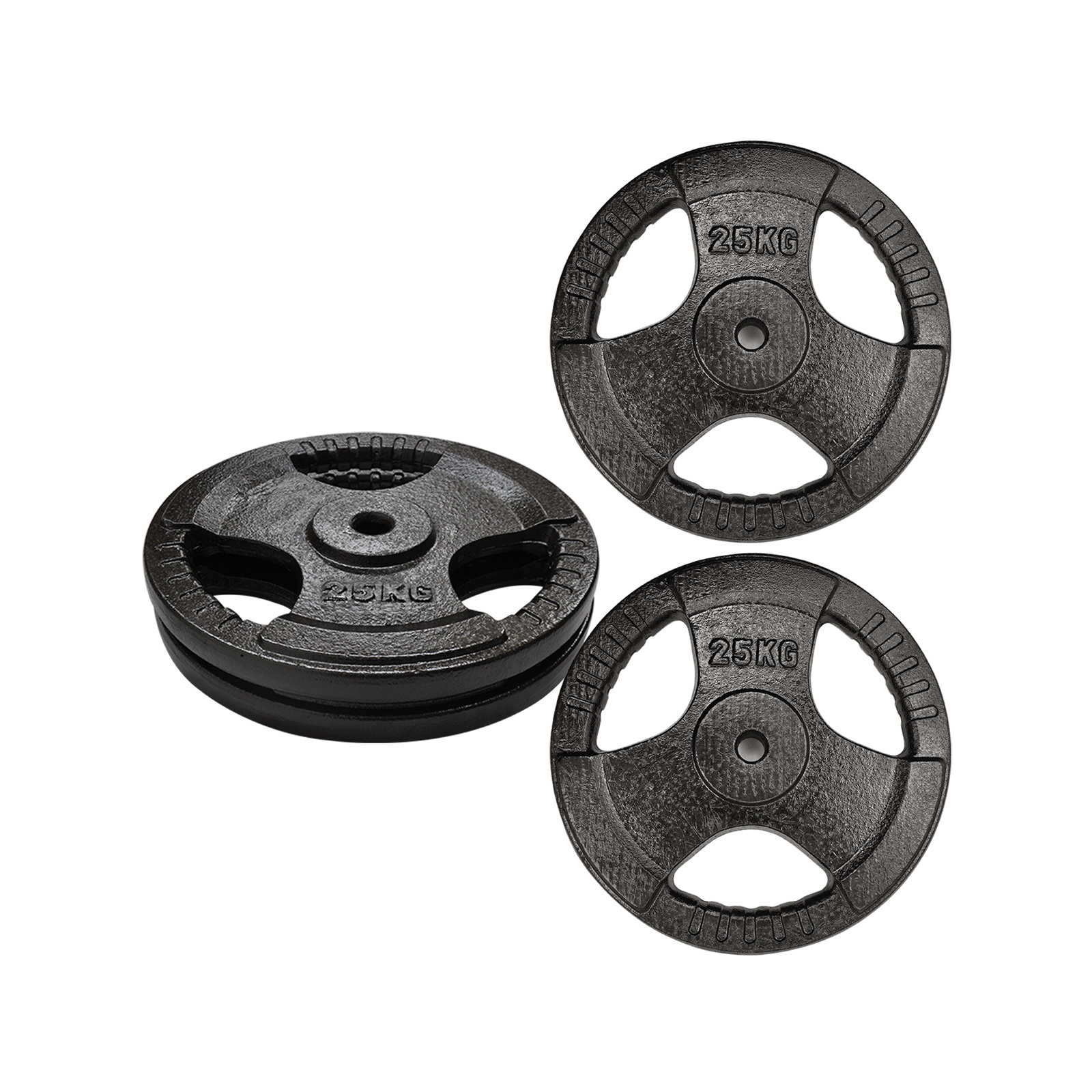 100kg Cast Iron Weight Plate - 26.5mm Dia Hole for 25mm Dia Barbell ...