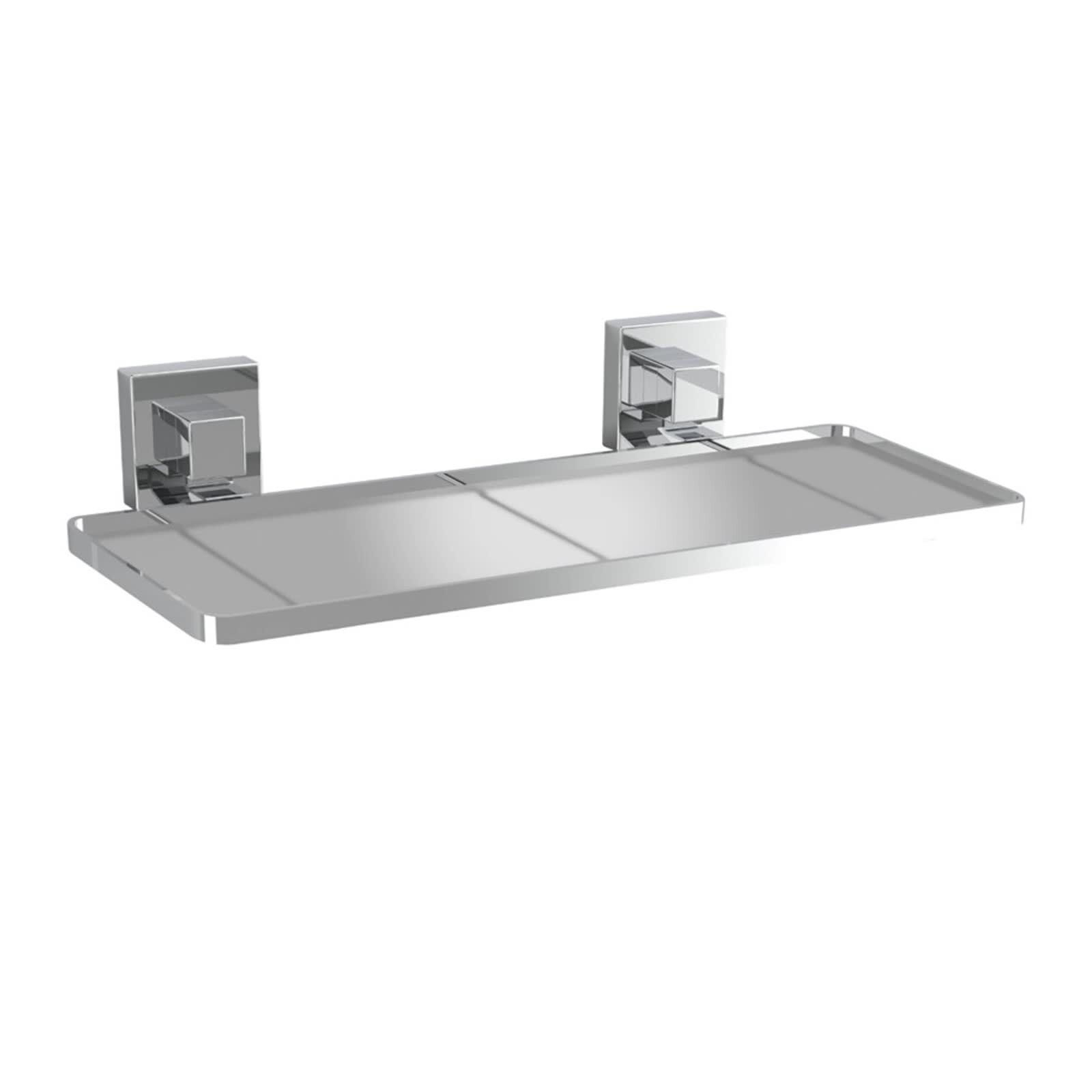 Fusion-Loc 26kg Stainless Steel Suction Frosted Acrylic Bathroom Shelf ...