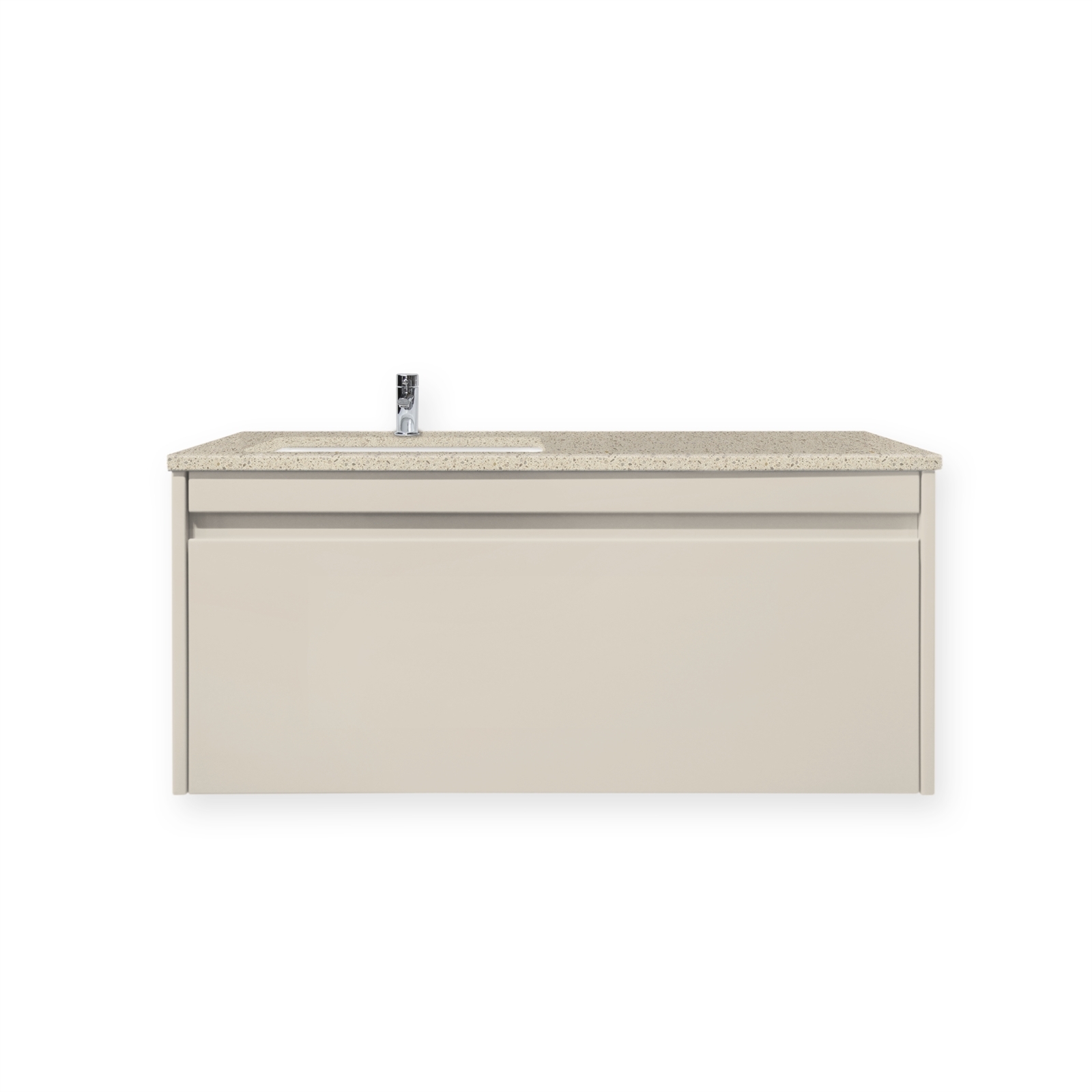 Quay 900mm Sandy Day Colourstone Undermount Wall Hung Vanity - Bunnings ...