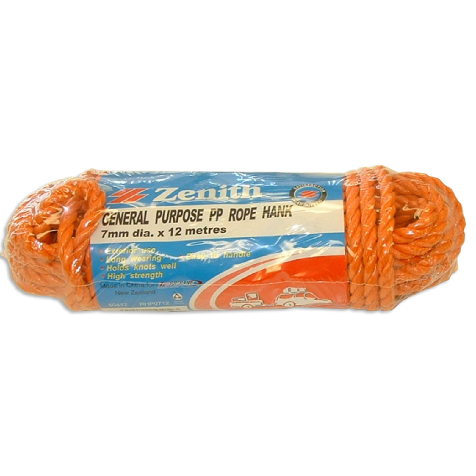Zenith 7mm x 12m General Purpose Polypropylene Hank Rope - Bunnings New ...