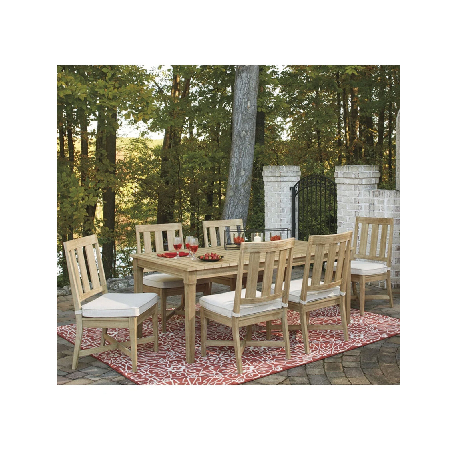 Dakota Outdoor Timber 6 Seater Dining Table And Chairs Furniture ...