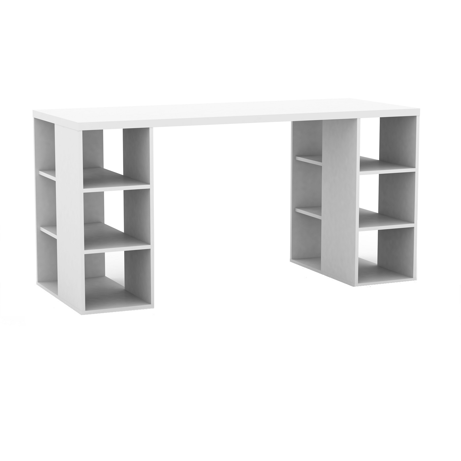 Bloc White Desk With Storage Shelves - Bunnings Australia