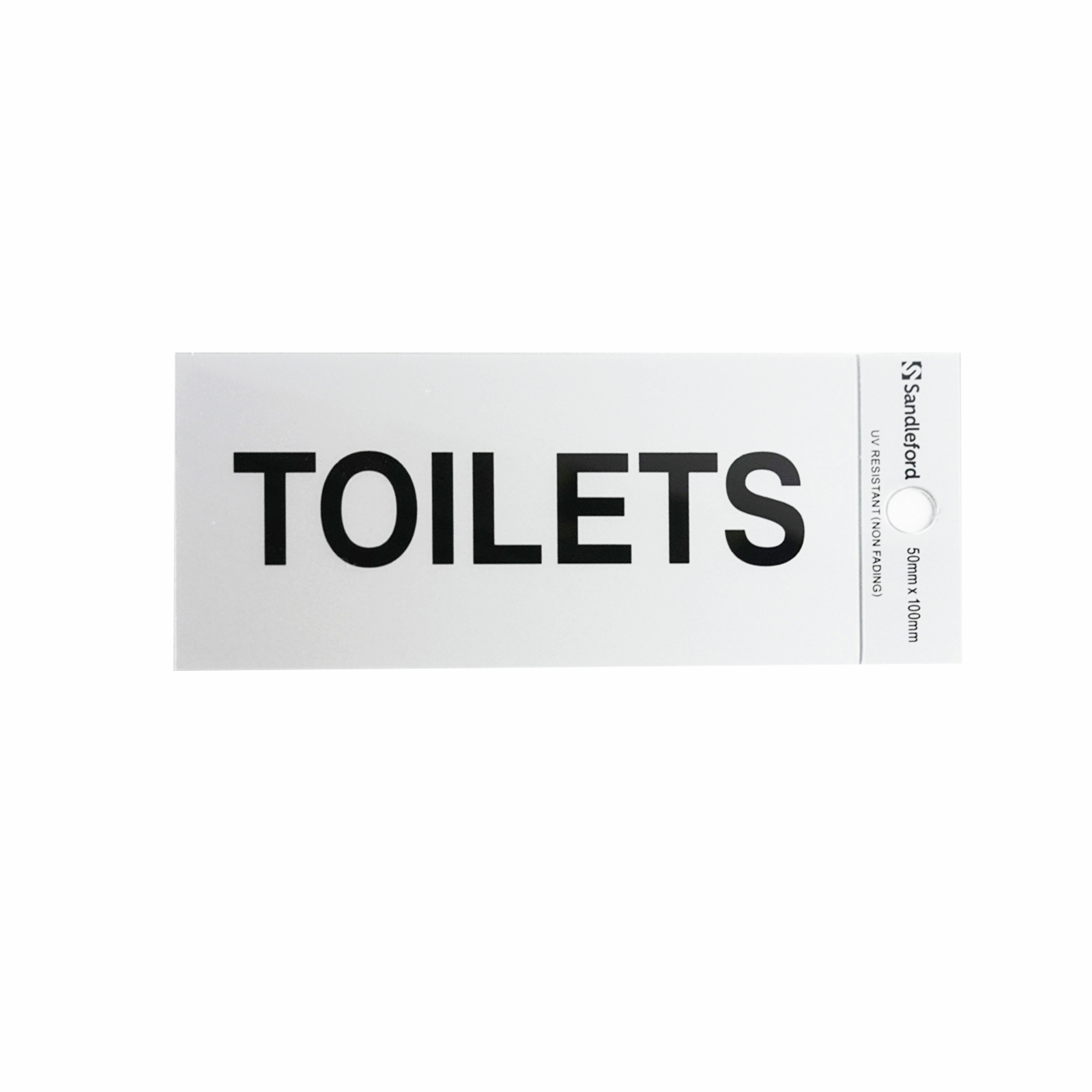Sandleford 100 x 50mm Toilets Silver Self Adhesive Sign - Bunnings ...