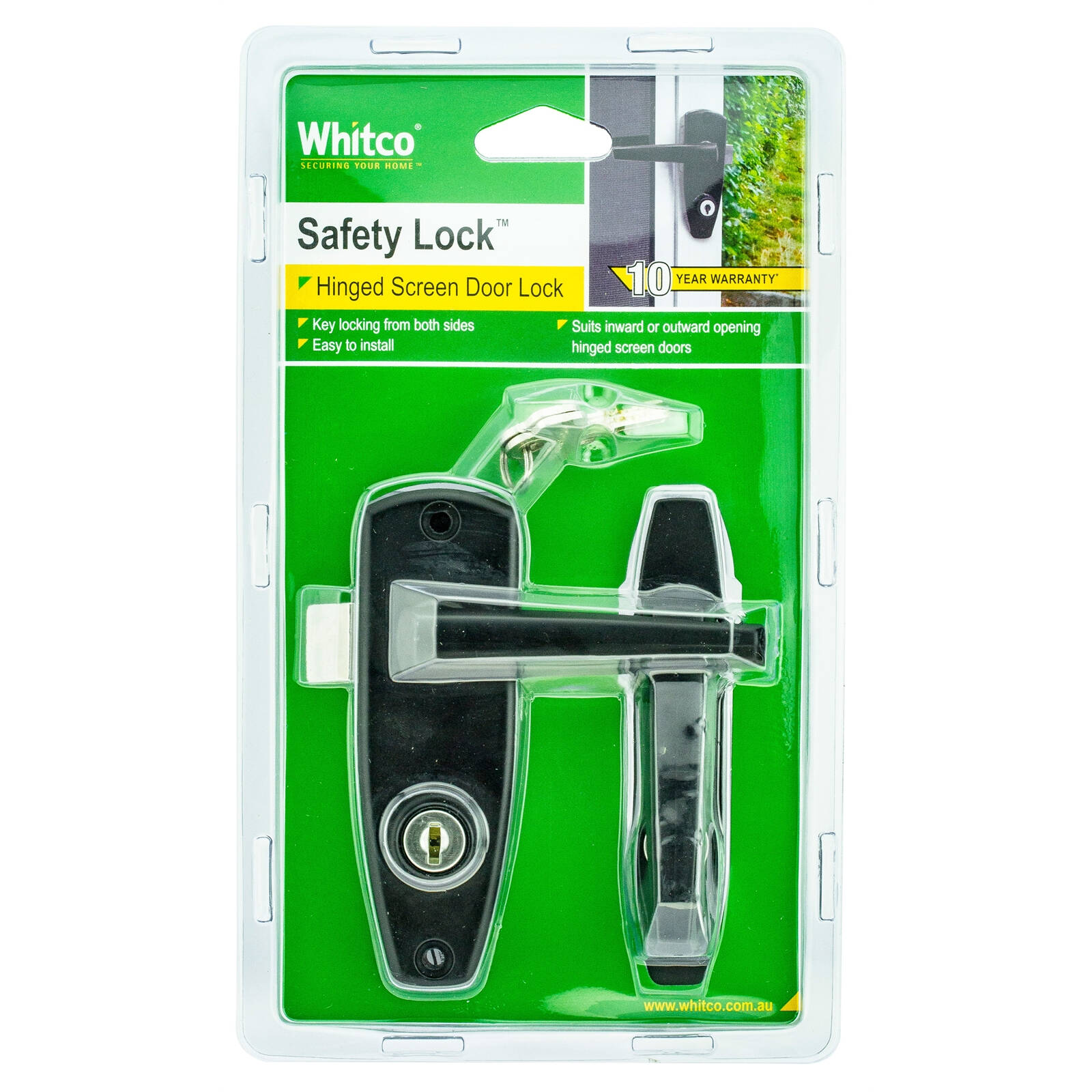 Whitco Keyed Hinged Screen Safety Door Lock - Bunnings Australia