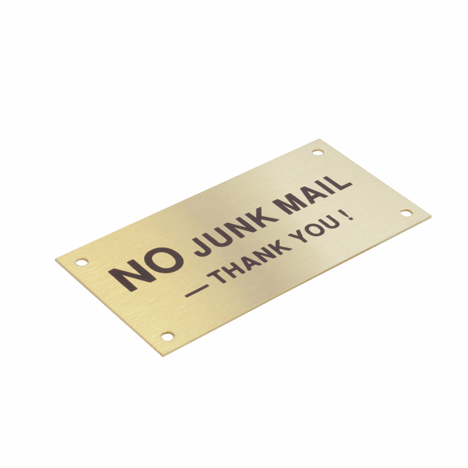 Sandleford 95 x 47mm Brass No Junk Mail Sign - Bunnings Australia