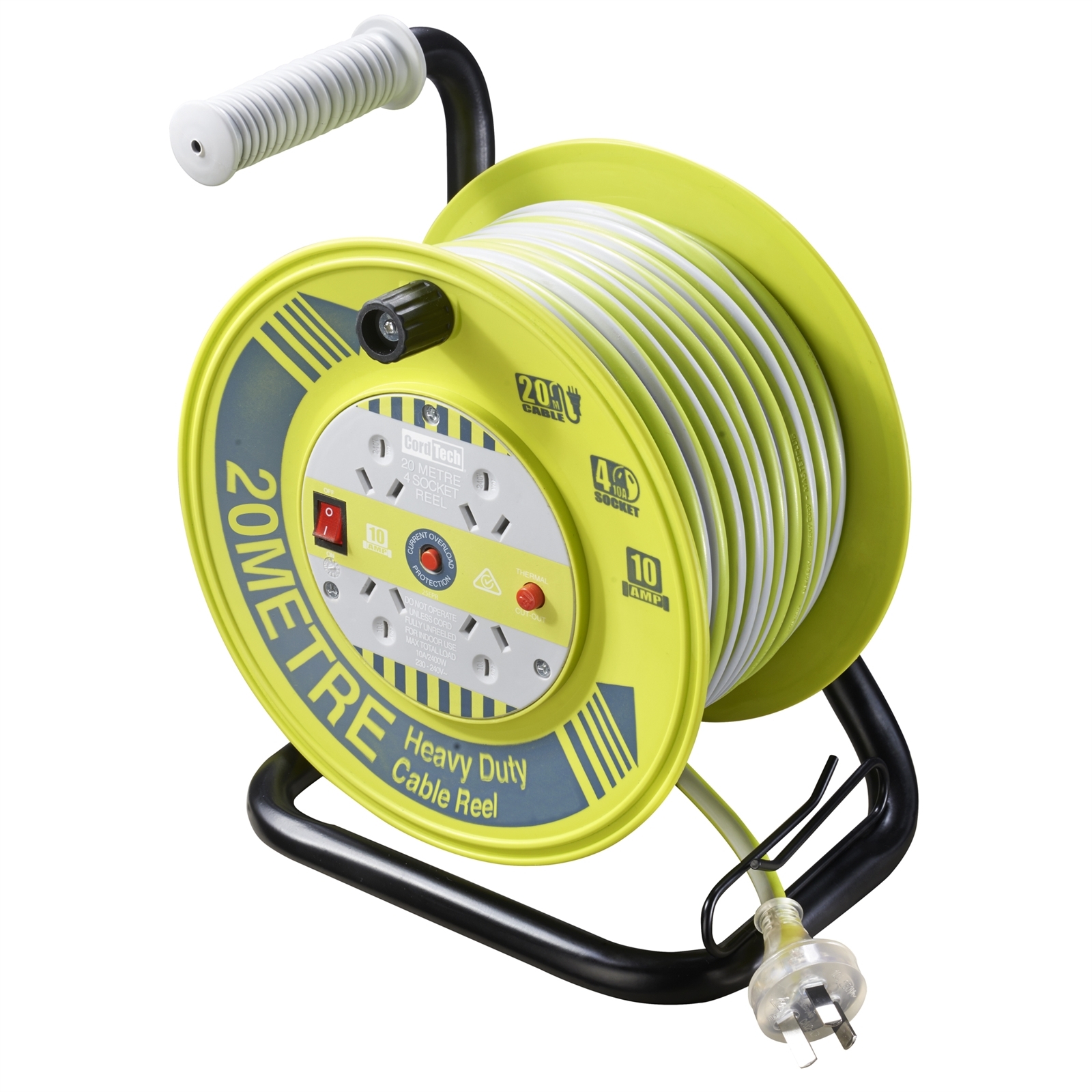 CordTech 20m Heavy Duty Cable Reel With 4 Outlets - Bunnings New Zealand