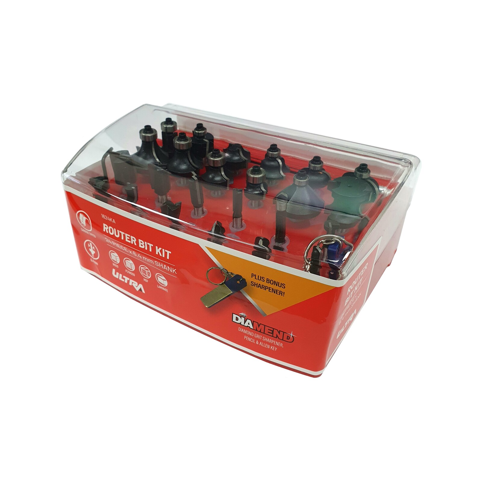 Ultra 6.4mm 24 Piece Router Bit Set - Bunnings Australia