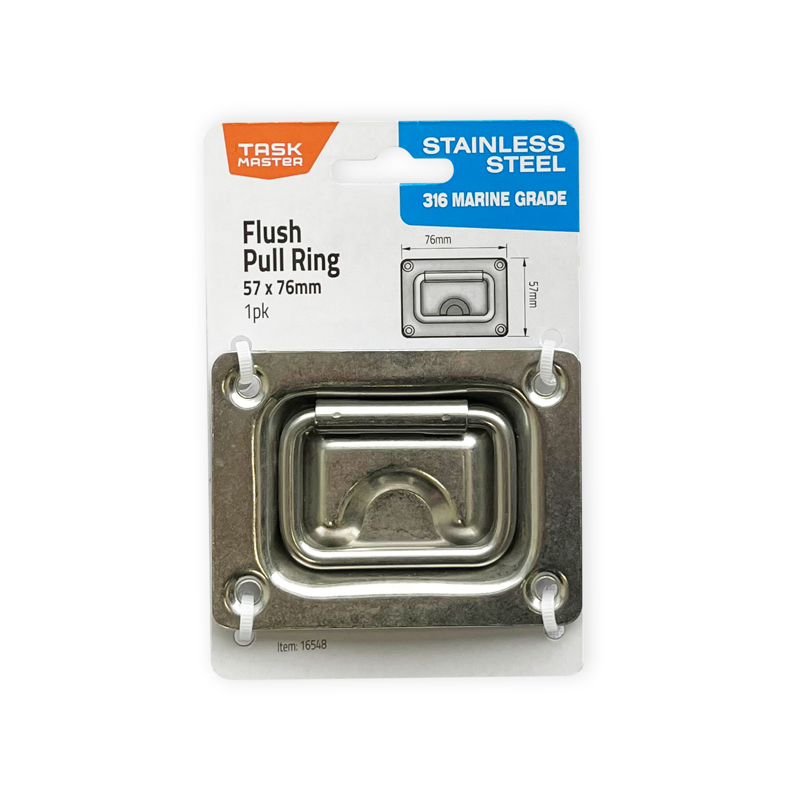 Taskmaster 57 x 76mm 316 Stainless Steel Flush Pull Ring - Bunnings ...