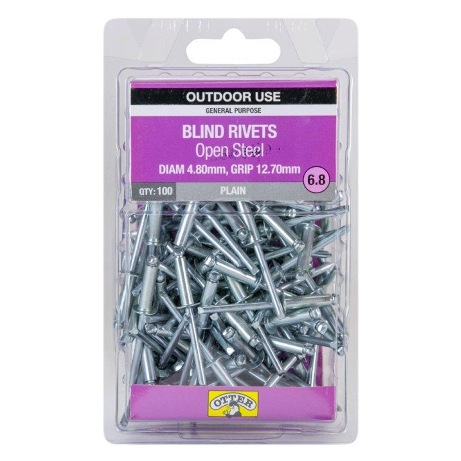 Otter 4.8 x 12.7mm Open Steel Blind Rivets - 100 Pack - Bunnings Australia