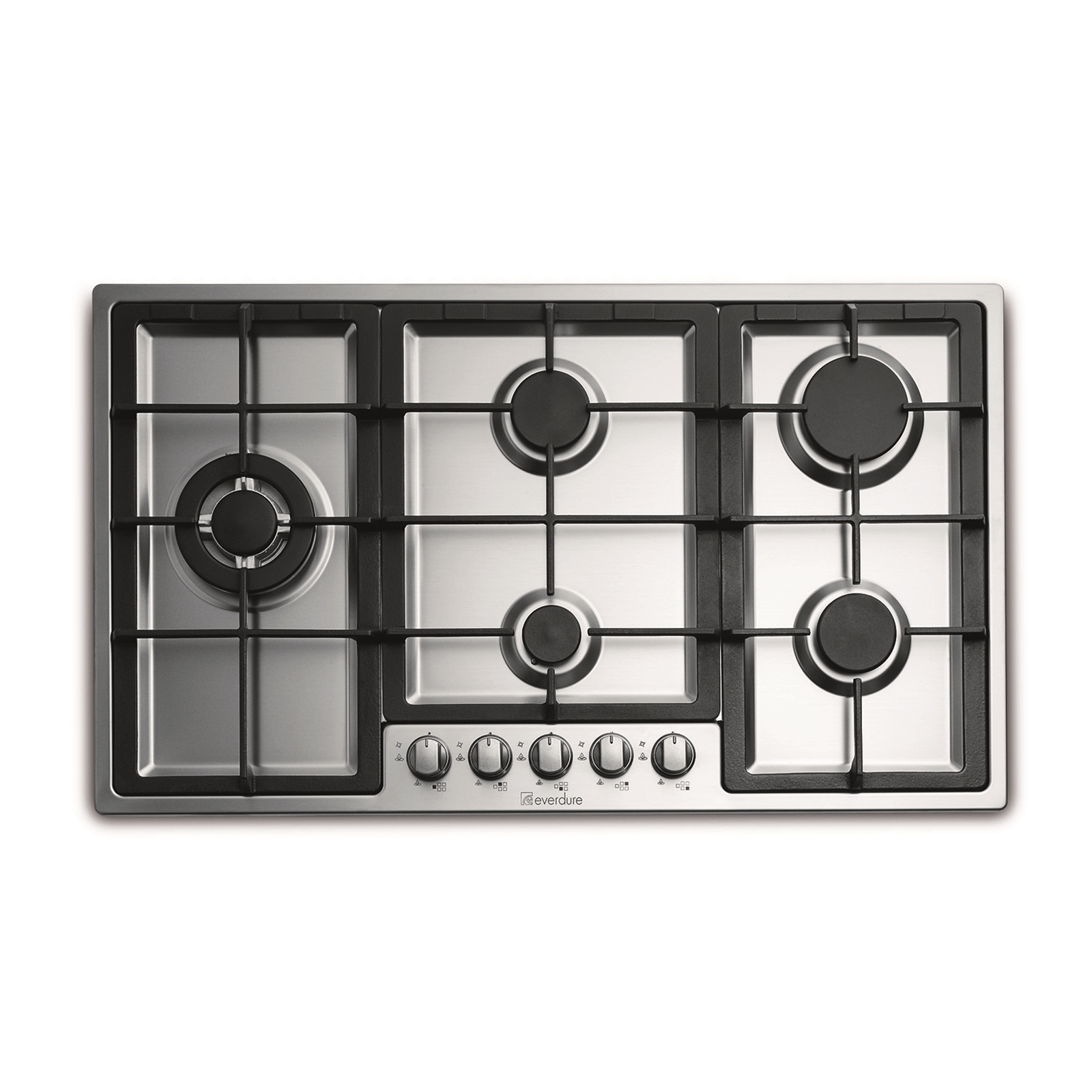 Everdure 90cm Stainless Steel Gas Cooktop with Wok Ring - CBGS92 ...