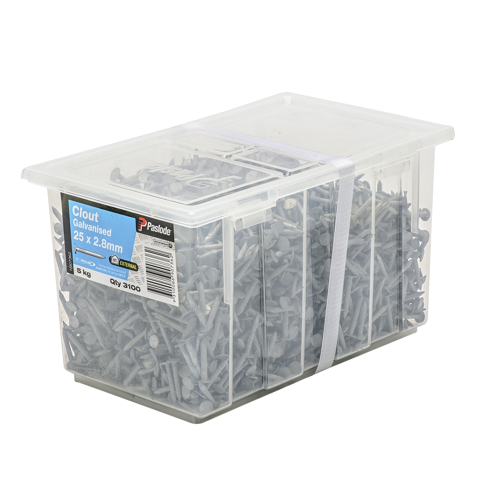 Paslode 25 x 2.8mm 5kg Galvanised Clouts - 3100 Pack - Bunnings Australia
