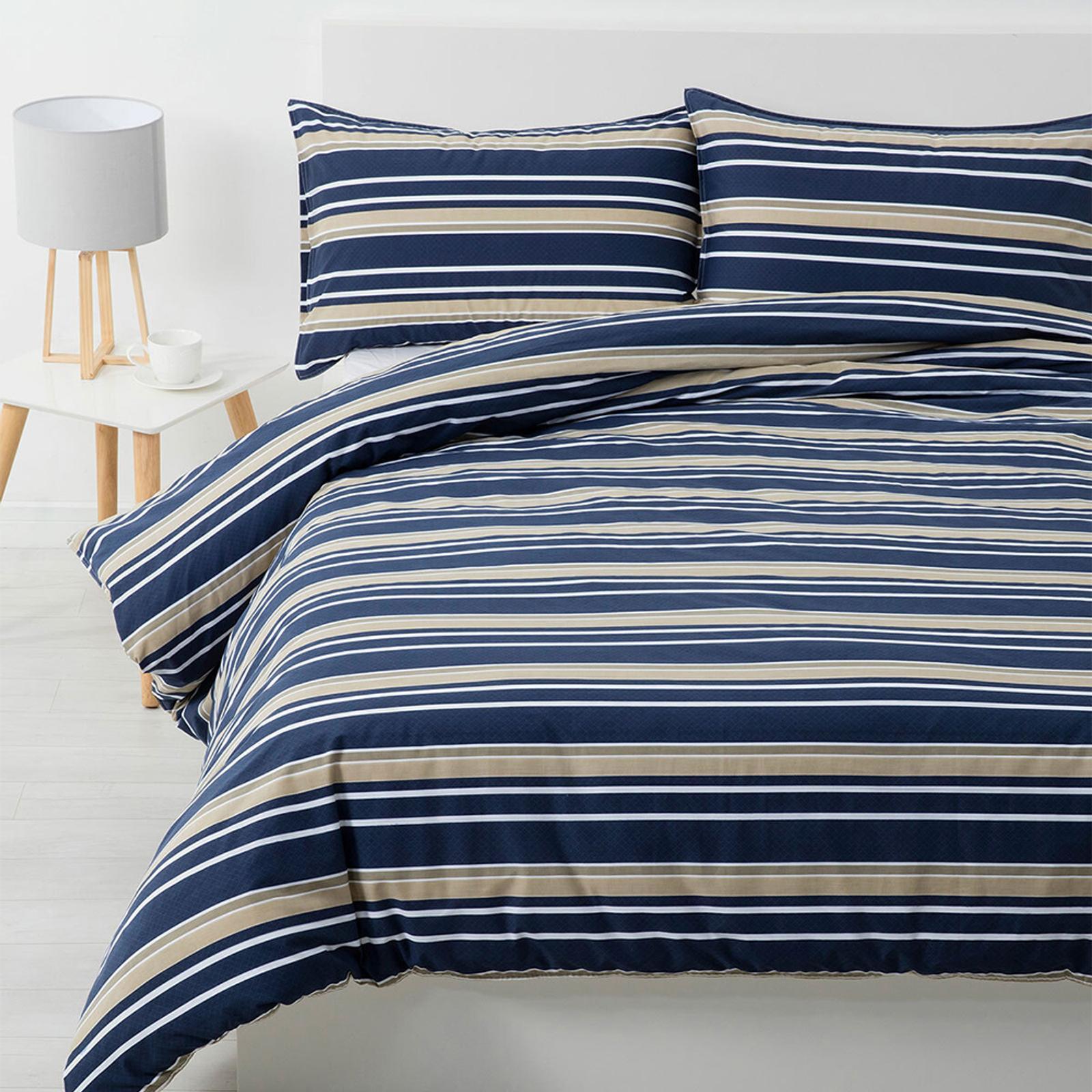 Jason Commercial King Bed Brighton Quilt Cover Set 240x210cm Midnight ...