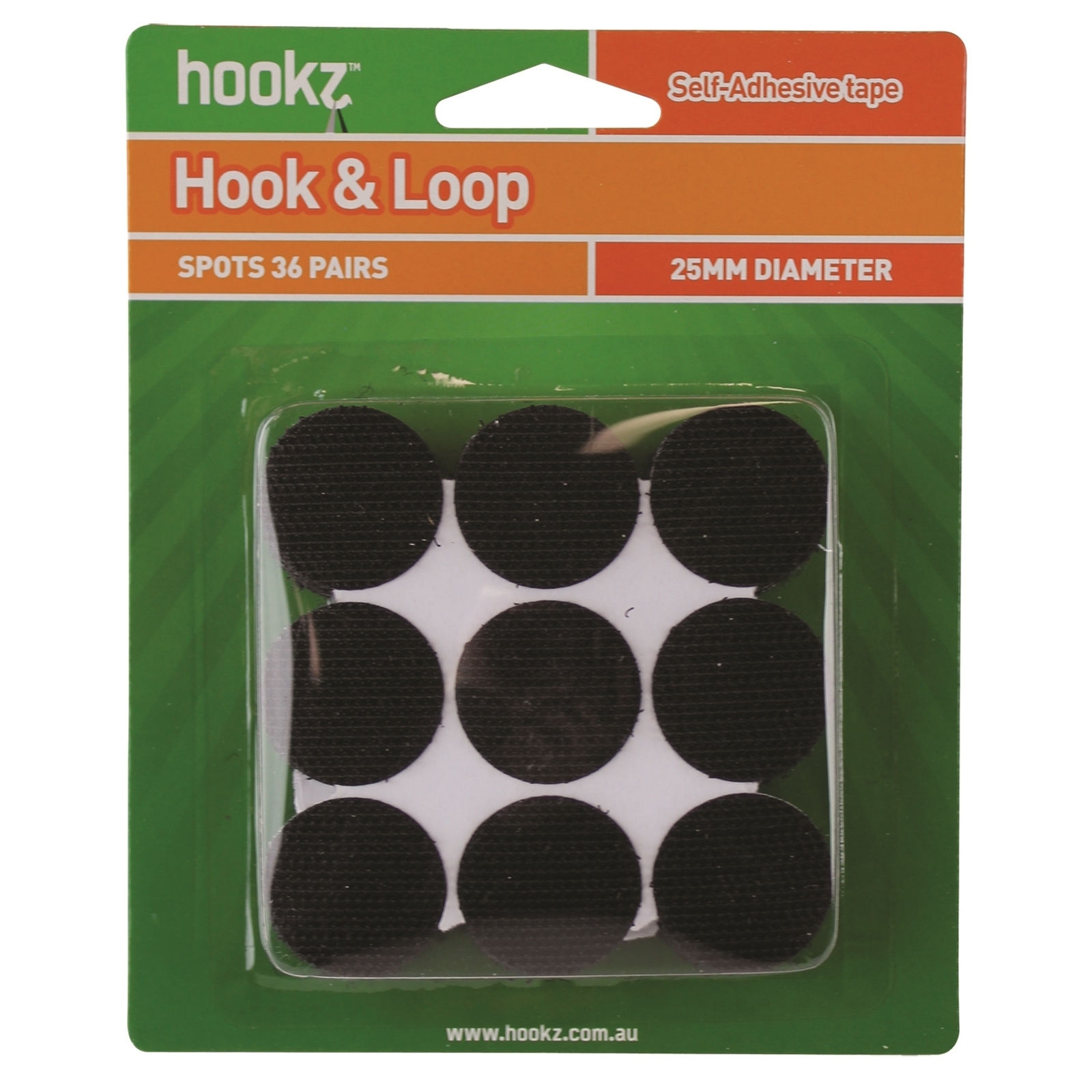 Hookz 25mm Black Round Hook And Loop Self Adhesive Spots - Bunnings ...