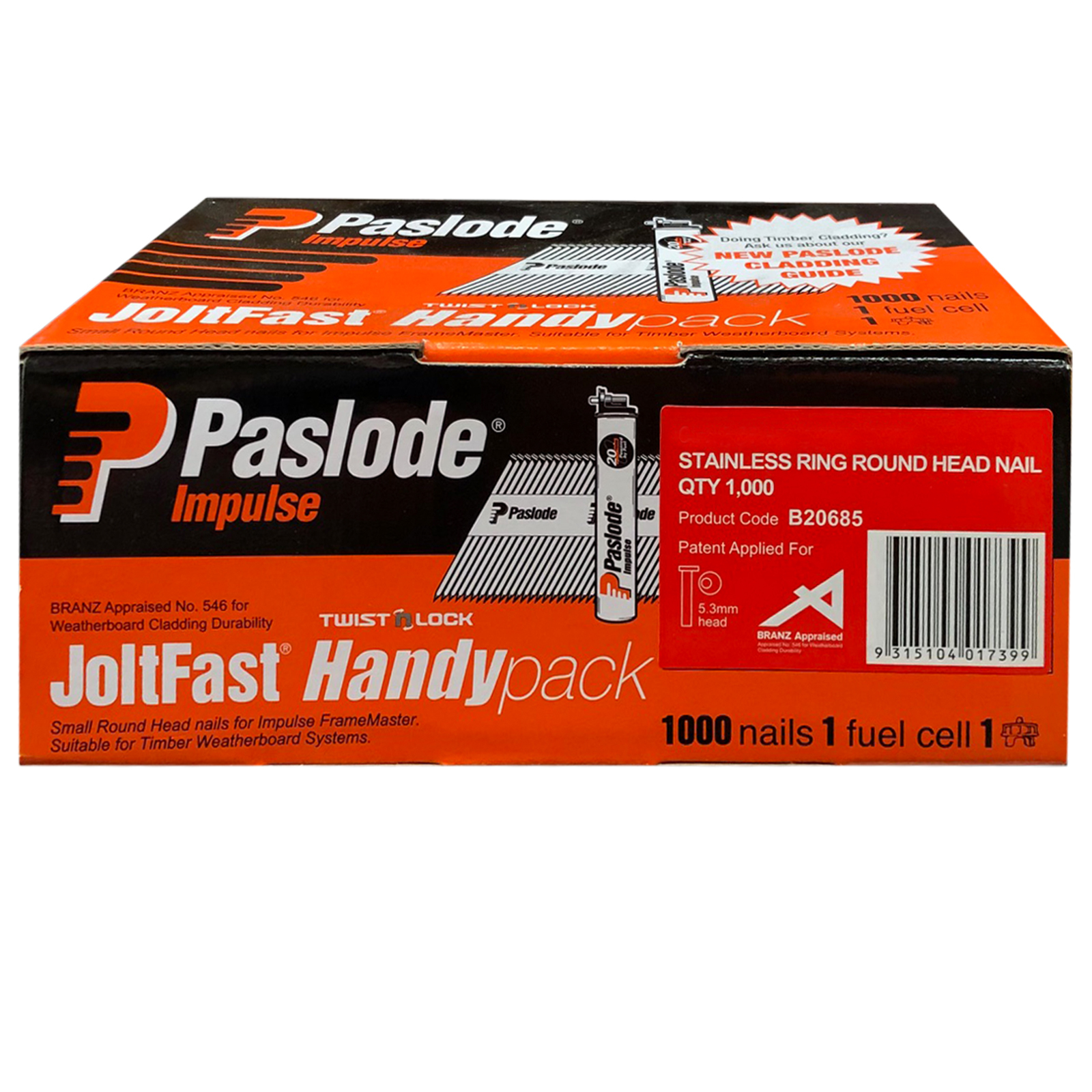 Paslode 90 x 3.06mm Stainless Steel Small Round JoltFast - 1000 Pack ...