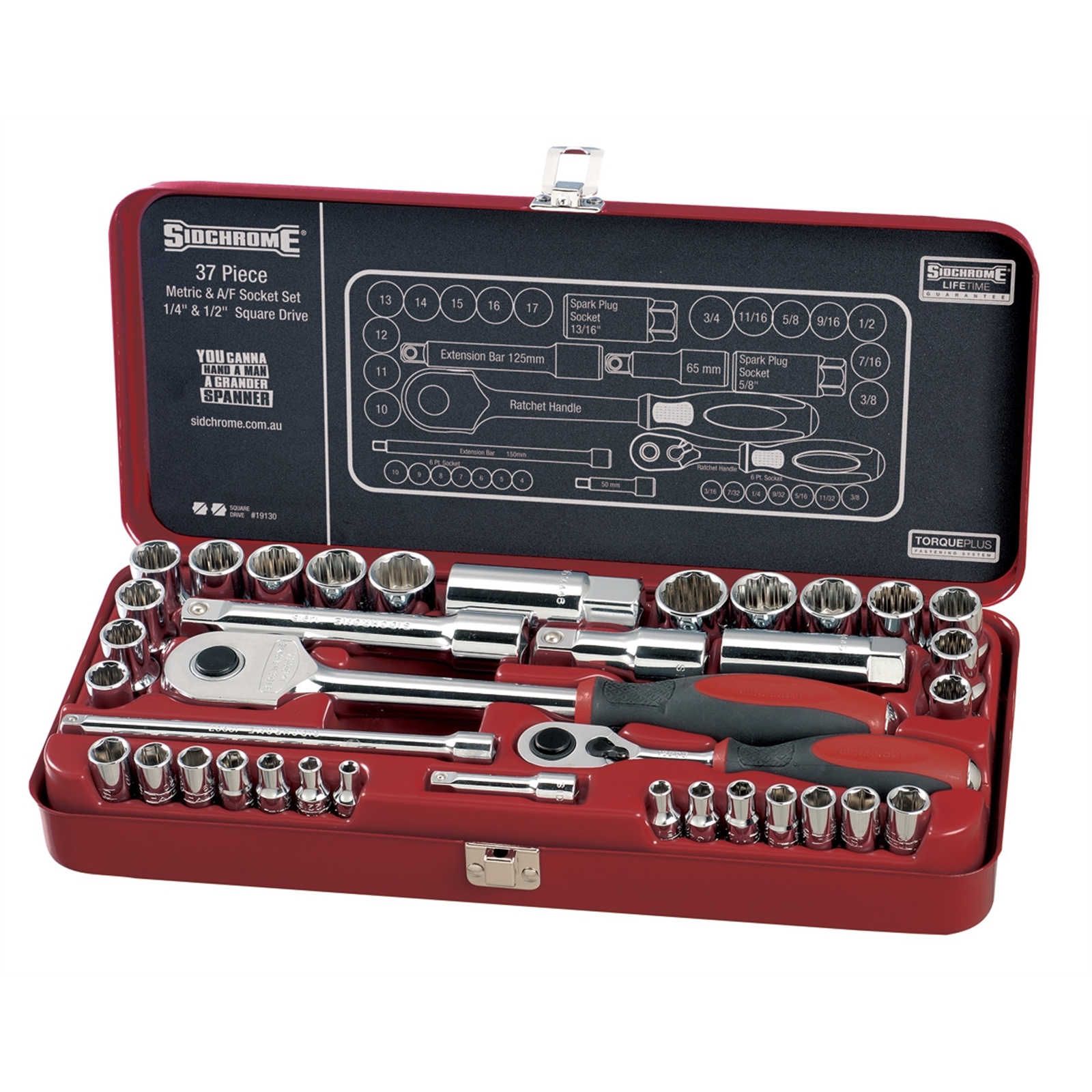 Sidchrome Imperial / Metric Socket Set - 37 Piece - Bunnings Australia