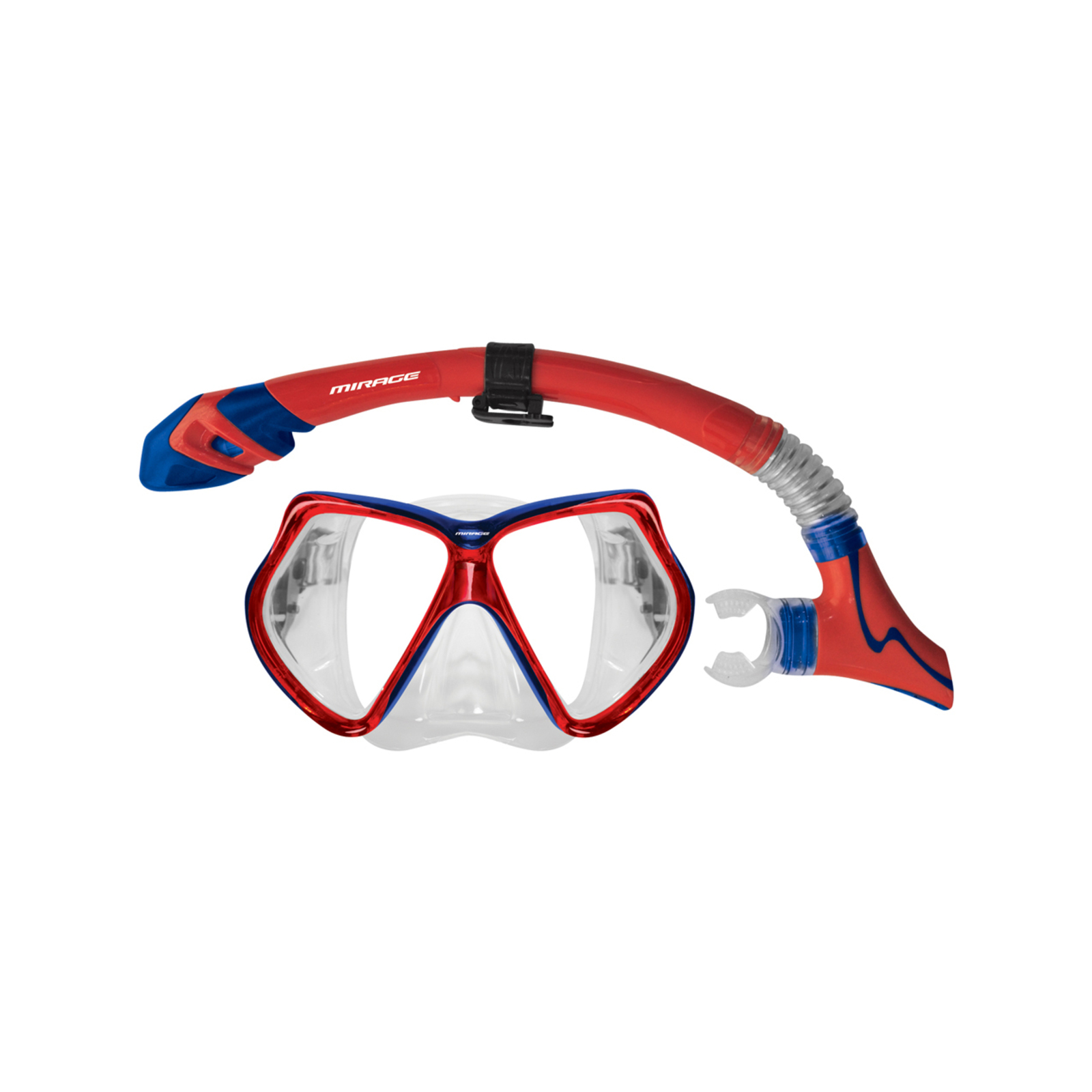 Mirage Adult Silicone Goggle Mask & Snorkel Set - Red - Bunnings Australia