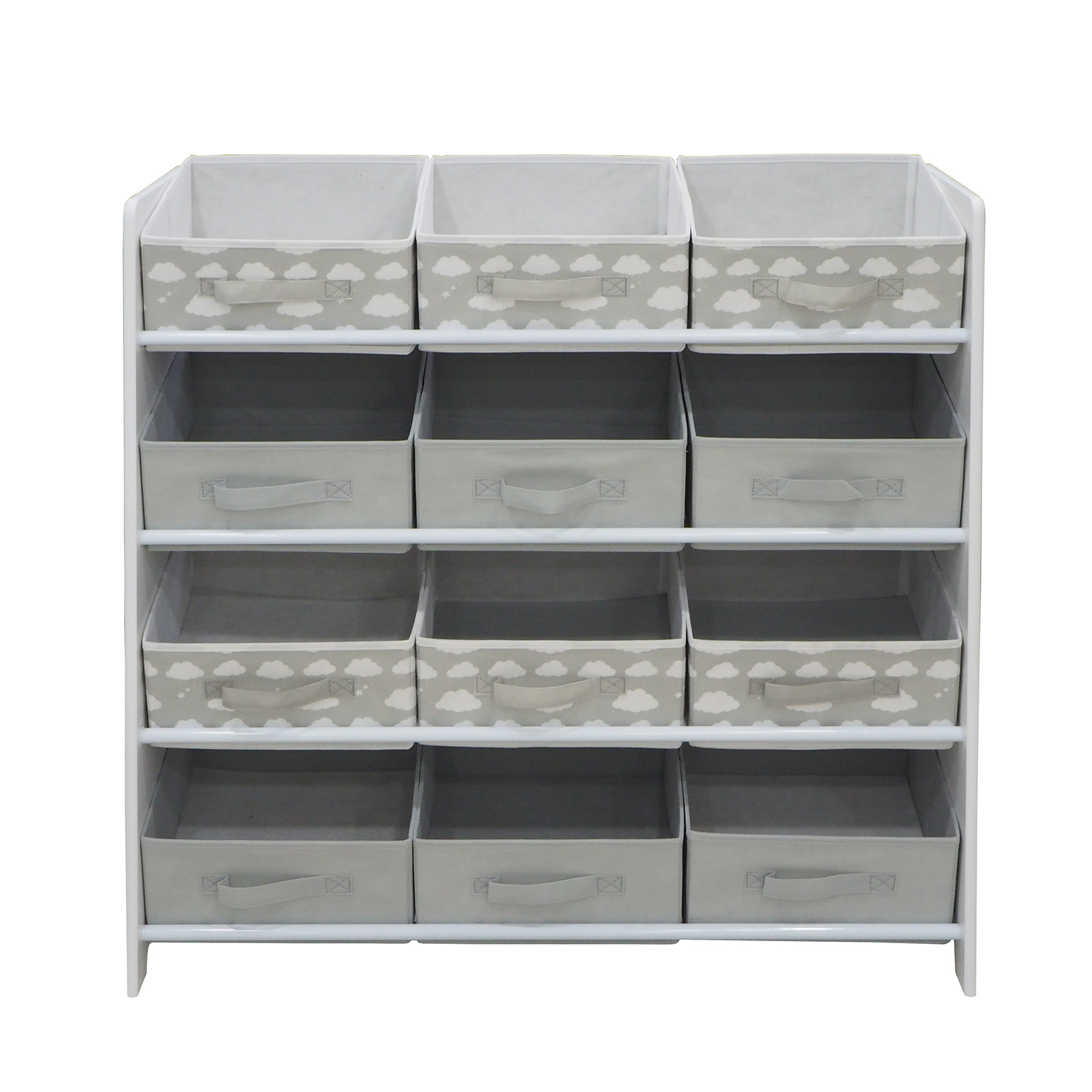 Flexi Storage Kids 85.5 x 30 x 90cm White 3x4 Fabric Storage Unit With ...