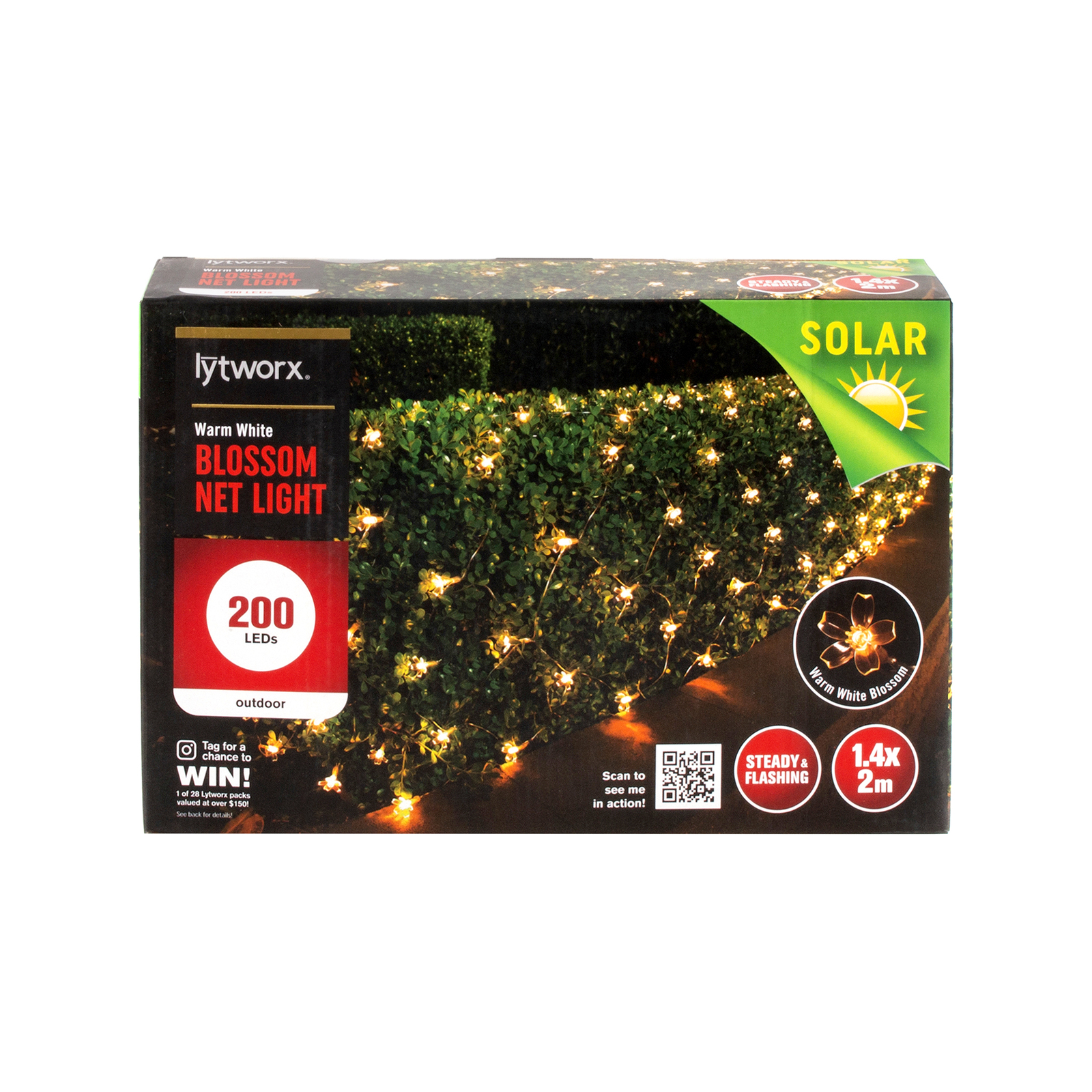 Lytworx Solar Warm White Blossom Net Lights 200 LED - Bunnings Australia