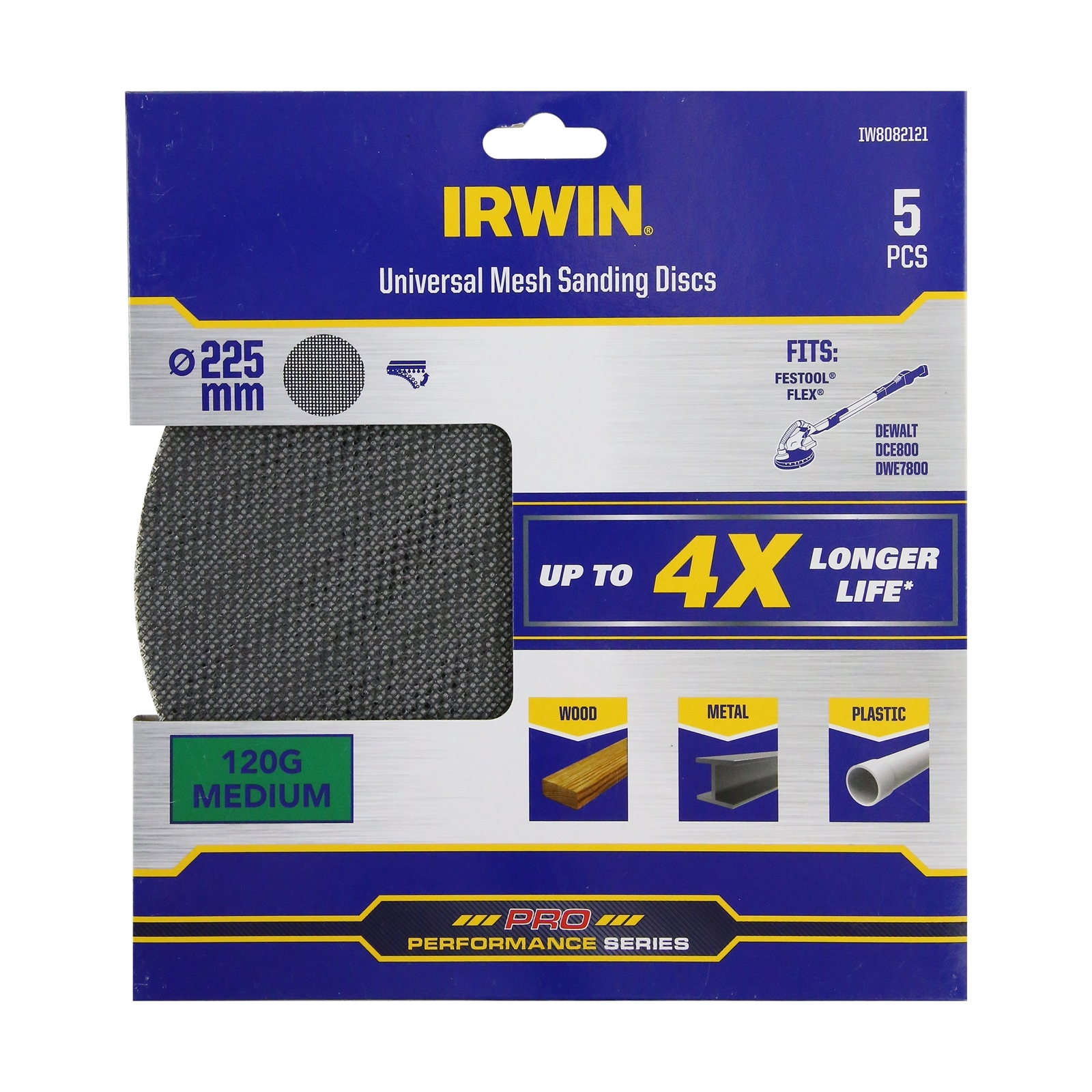 Irwin 225mm 120 Grit Sandpaper Mesh - 5 Pack - Bunnings Australia
