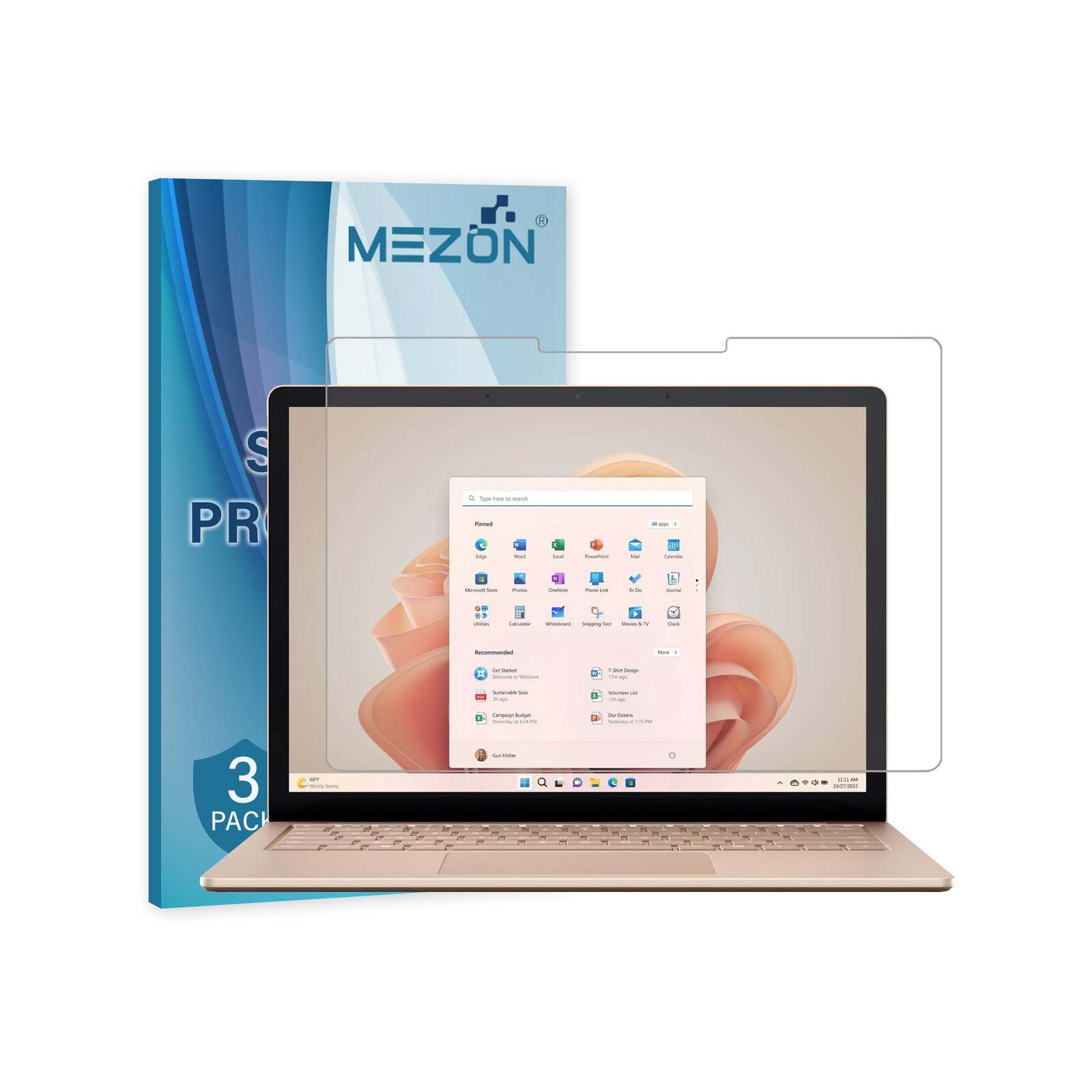 3 Pack MEZON Microsoft Surface Laptop 5 (13.5") Anti-Glare Matte Film ...