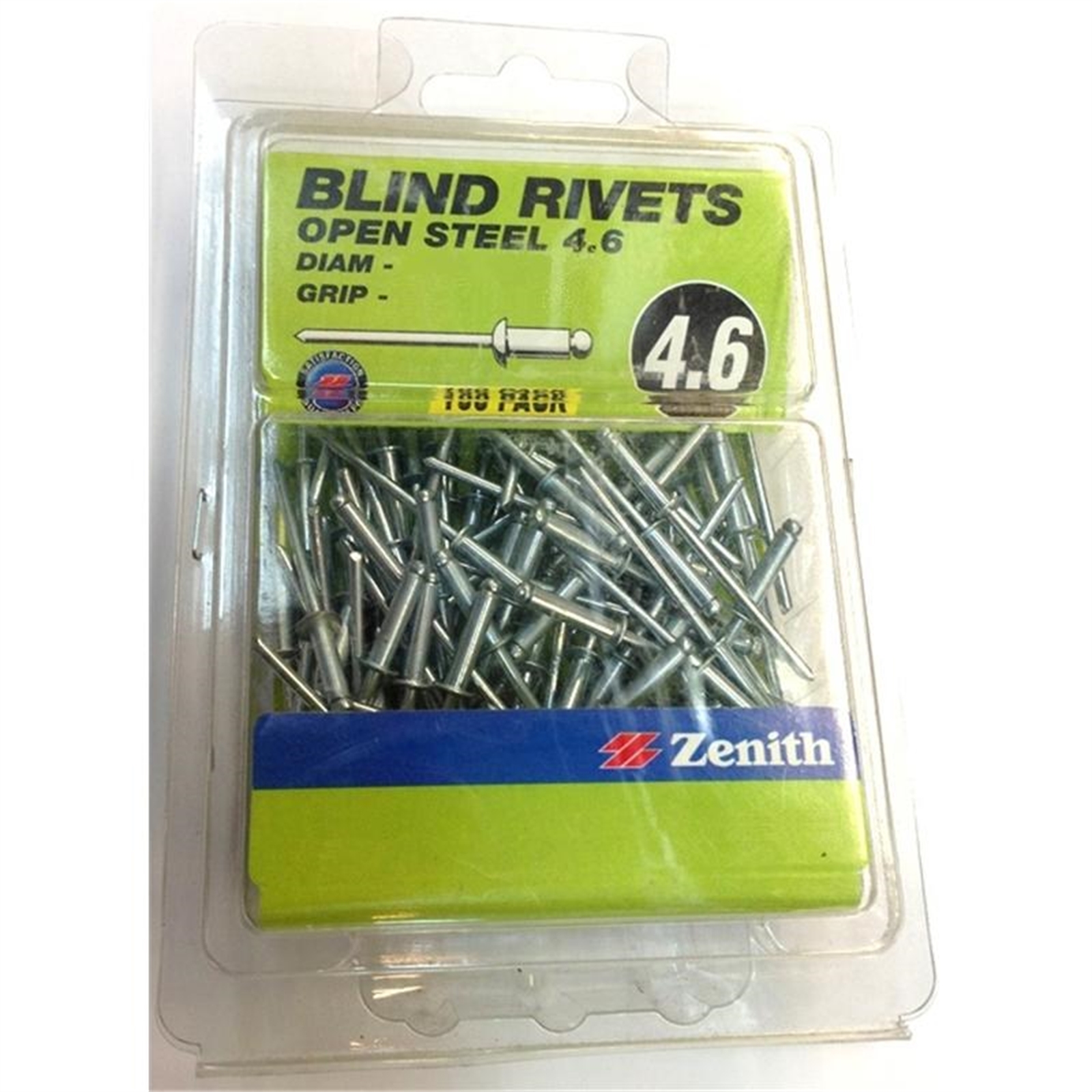 Zenith Blind Rivet Open Steel 1/8"D x 1/4"G 100pk - Bunnings New Zealand